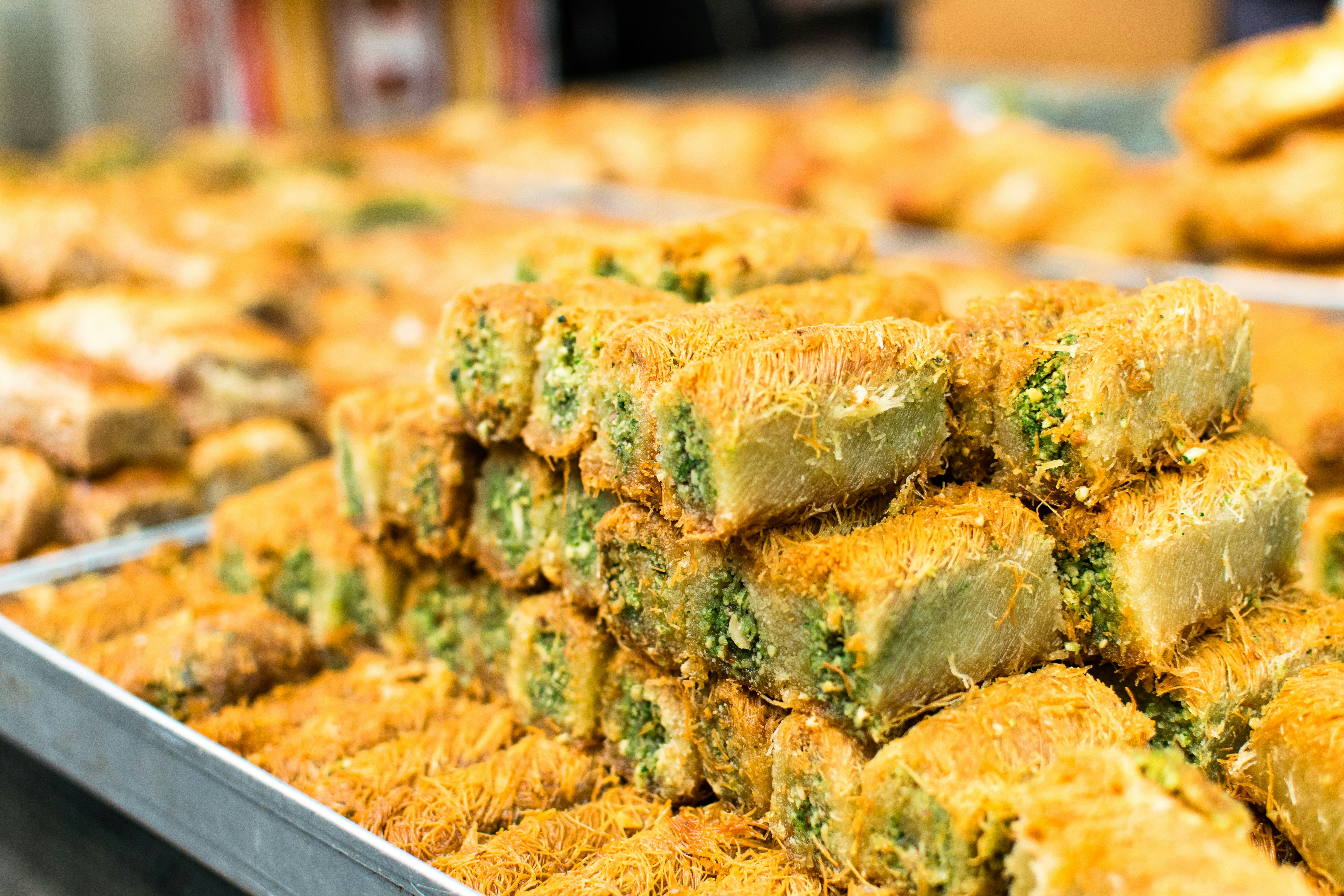 Brown and green bread on stainless steel tray photo – Free Israel Image ...