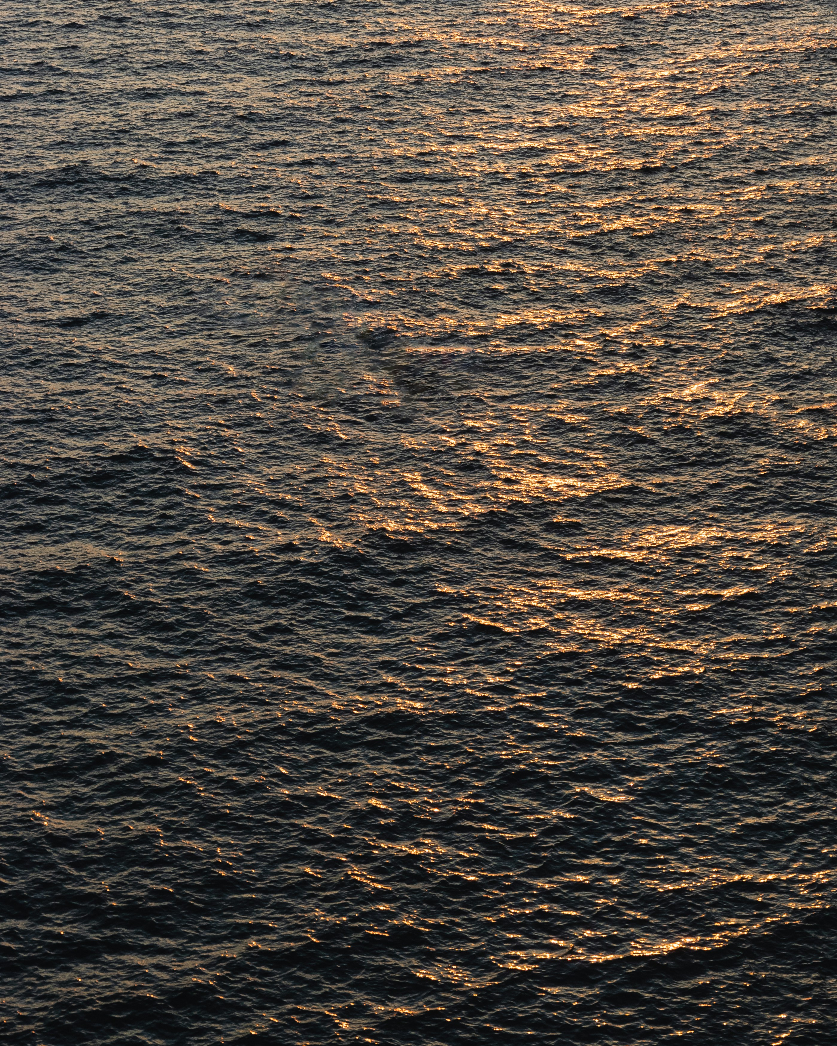 Ember-Touched Ripples: Sunset Light on a Textured Sea Surface