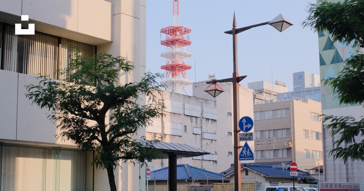 낮에는 녹색 나무 근처의 흰색과 갈색 콘크리트 건물 사진 Unsplash의 무료 愛媛県 日本 이미지