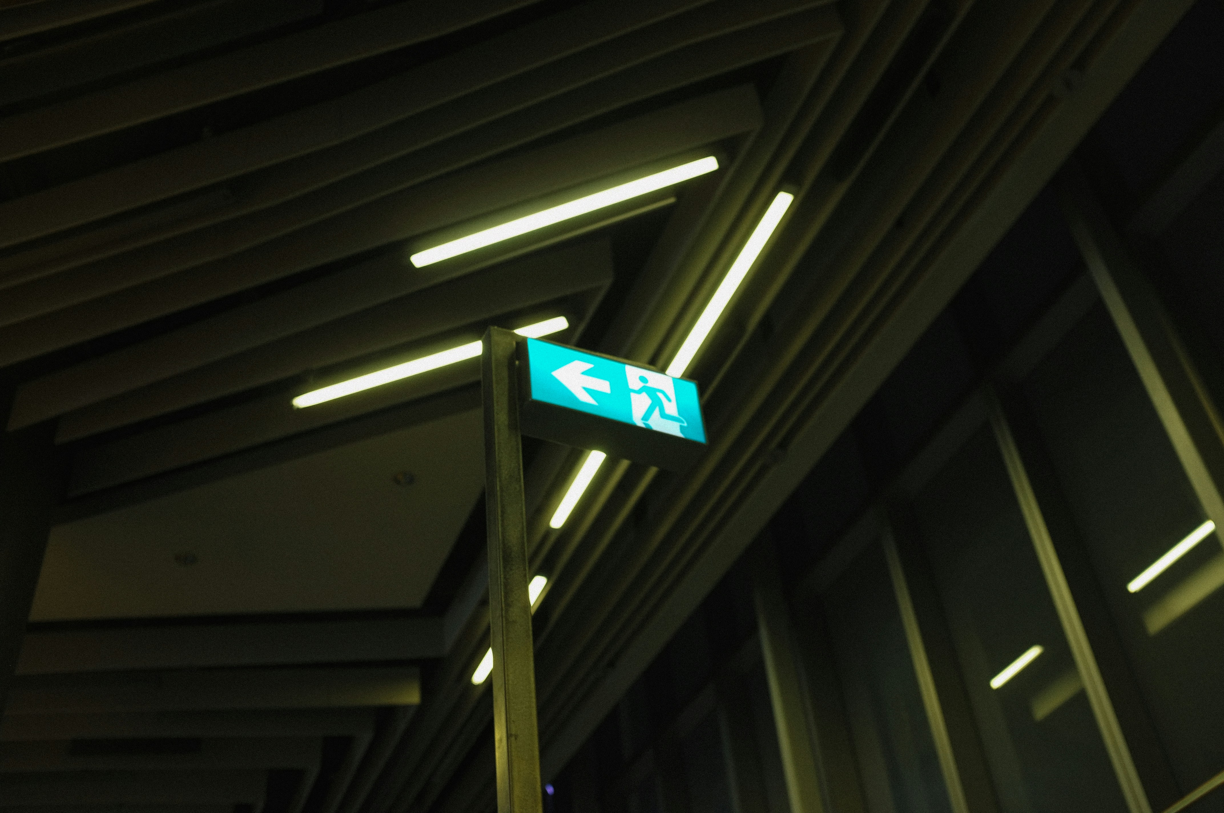 White and blue exit sign photo – Free Sign Image on Unsplash