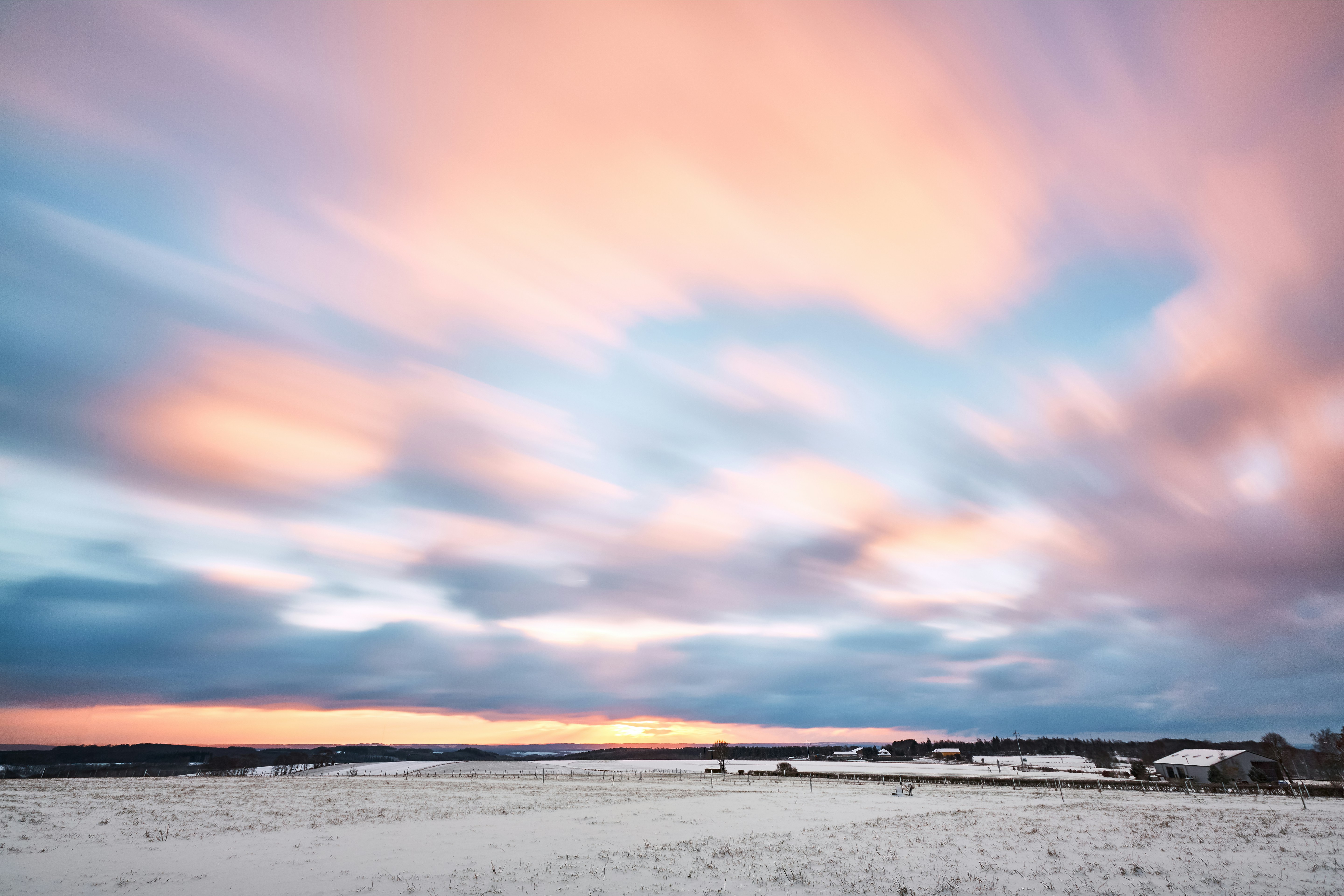 Whispers of Twilight Over Winter Fields
