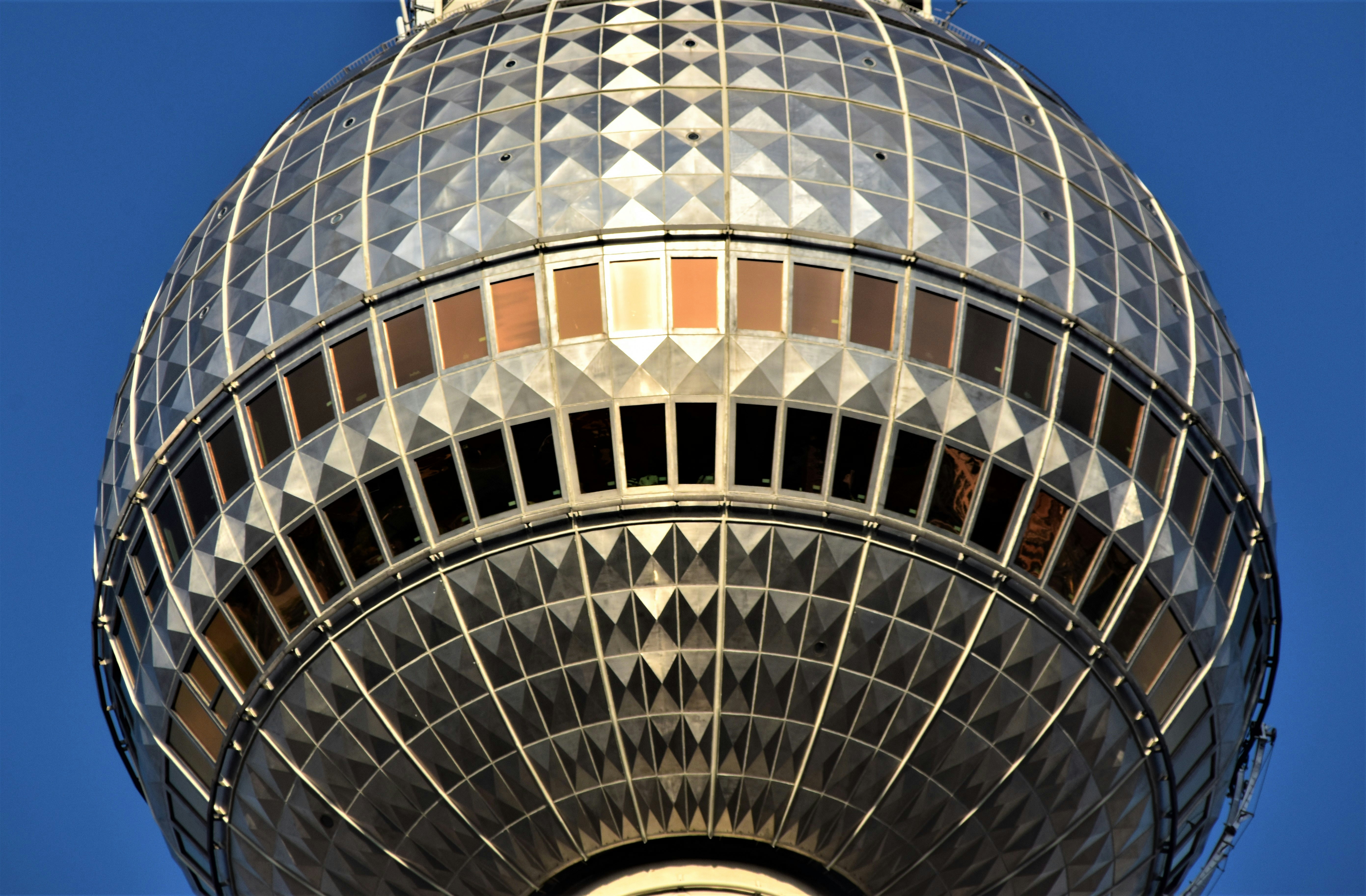 Diamond Facets Against a Cerulean Sky: Close-Up on a Geodesic Sphere