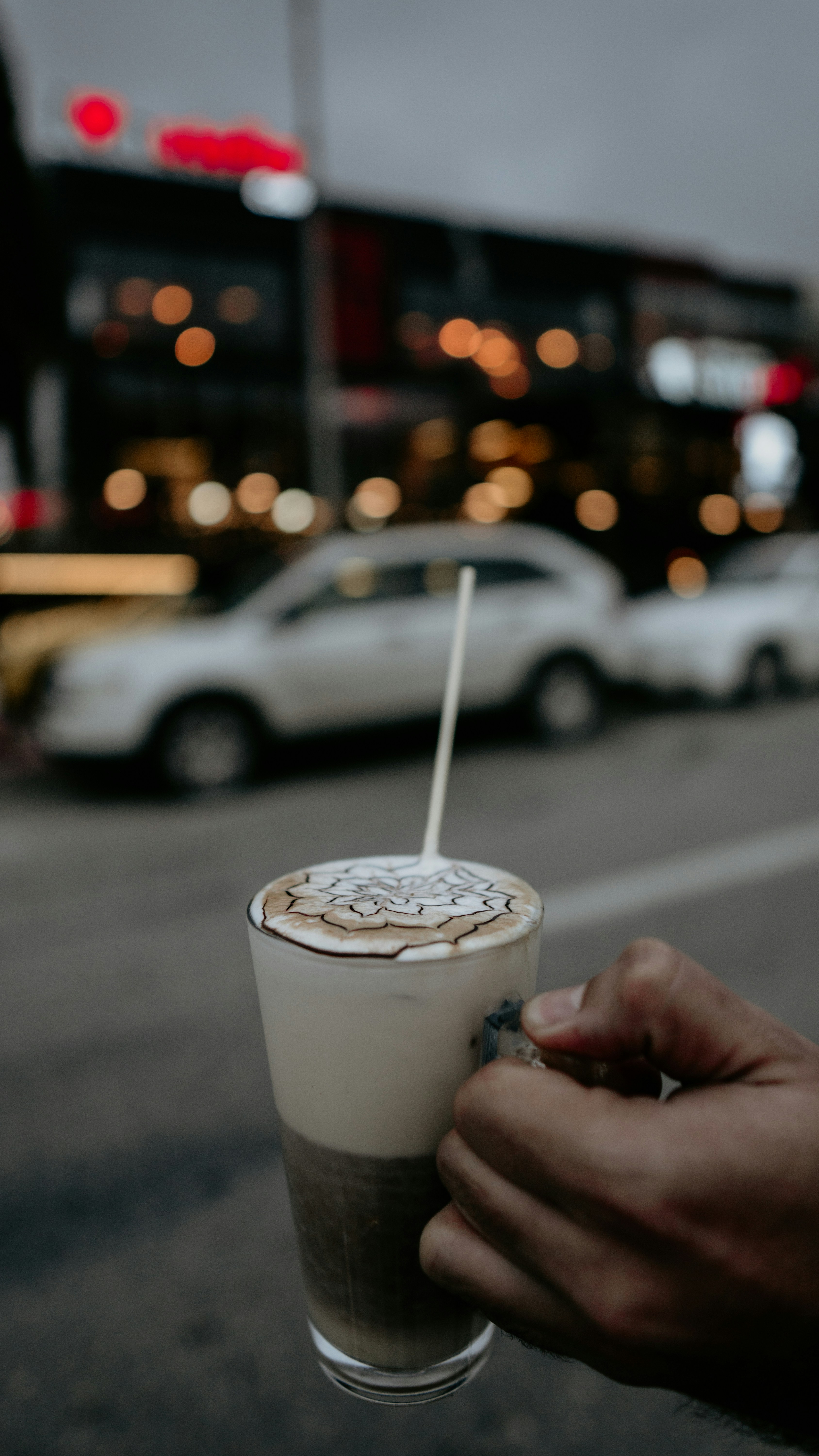 Lattice Latte on a City Blur