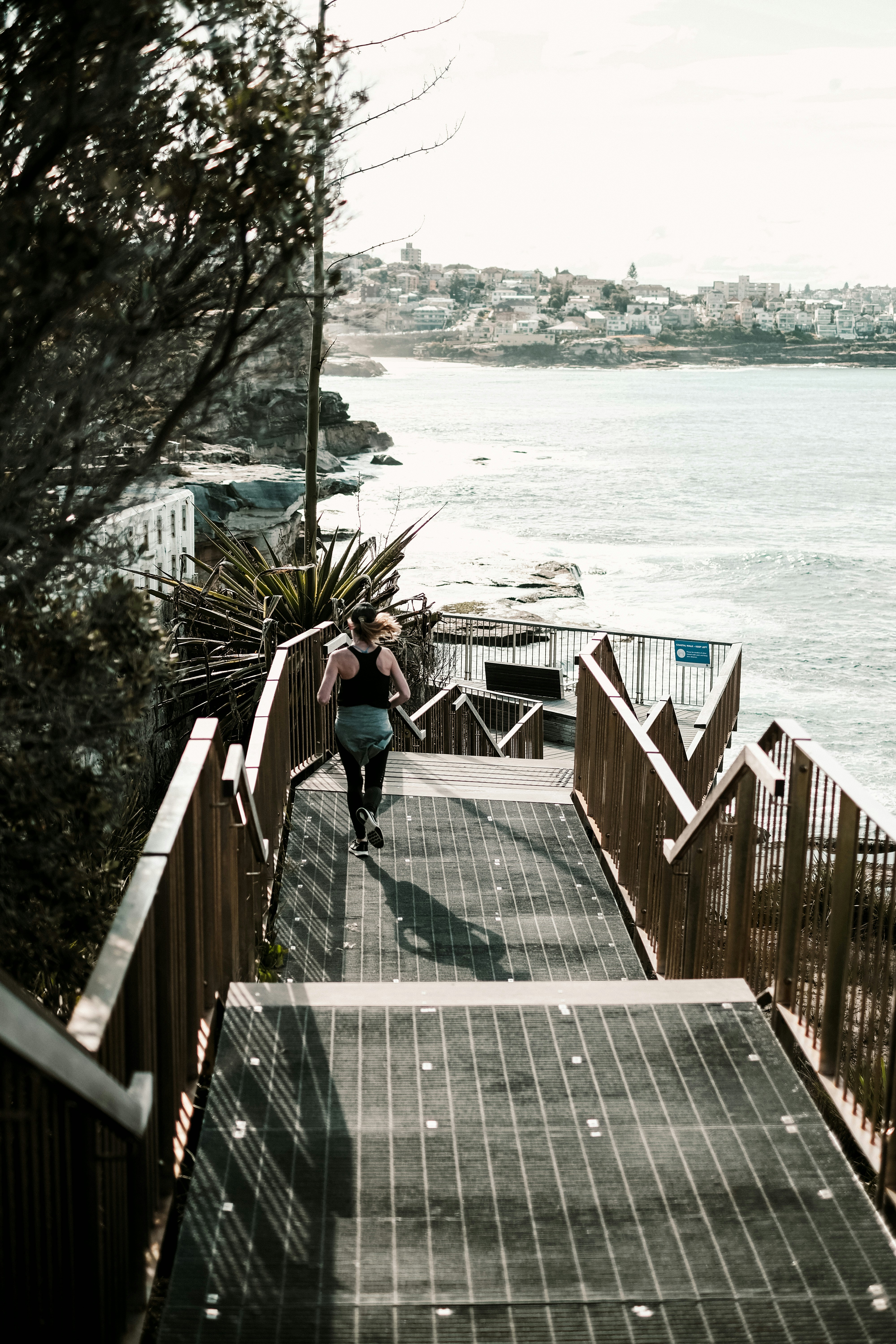 Coastal Staircase Runner: A Quiet Descent Toward the Sea