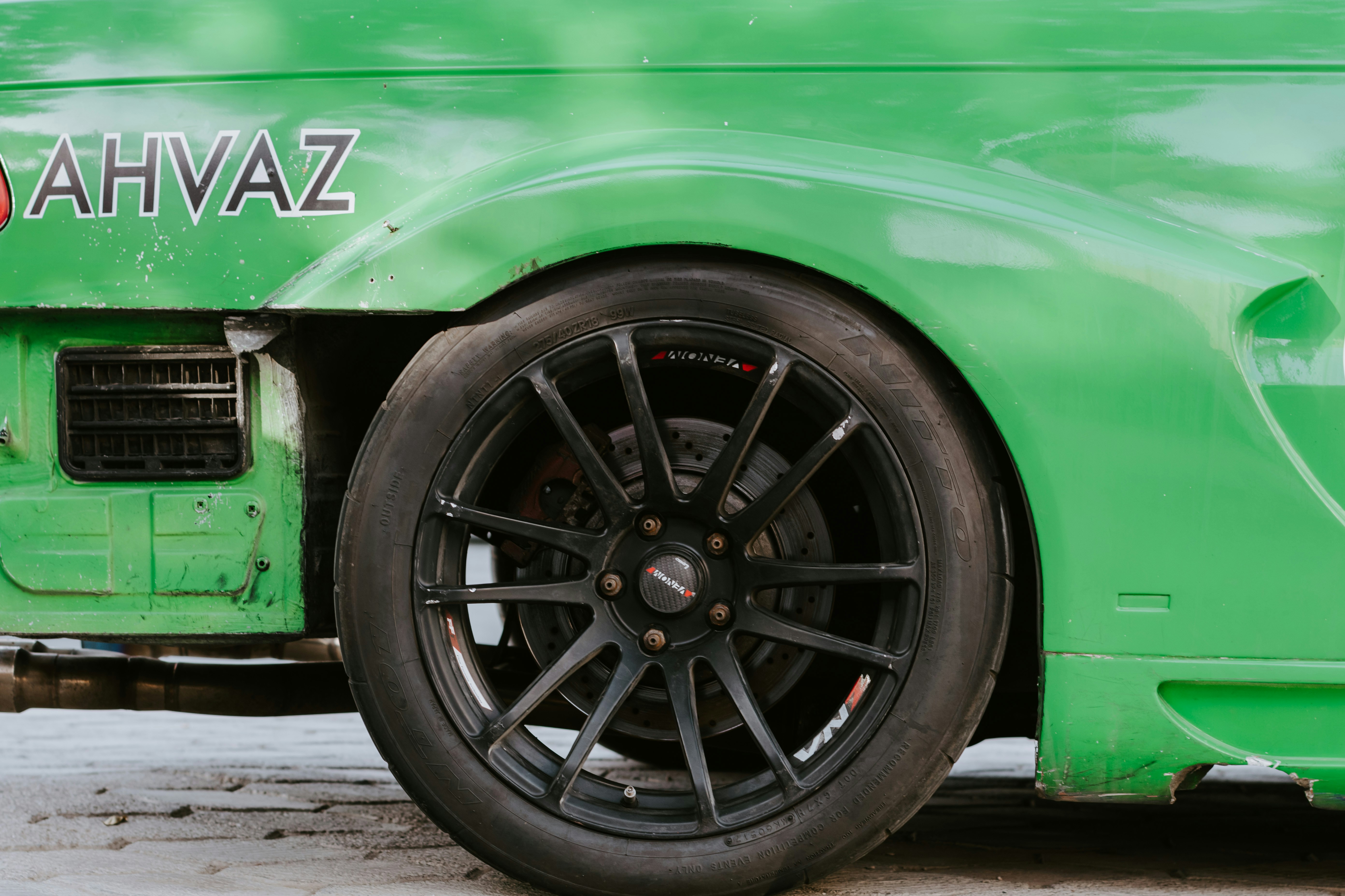 Green BMW Rally Car