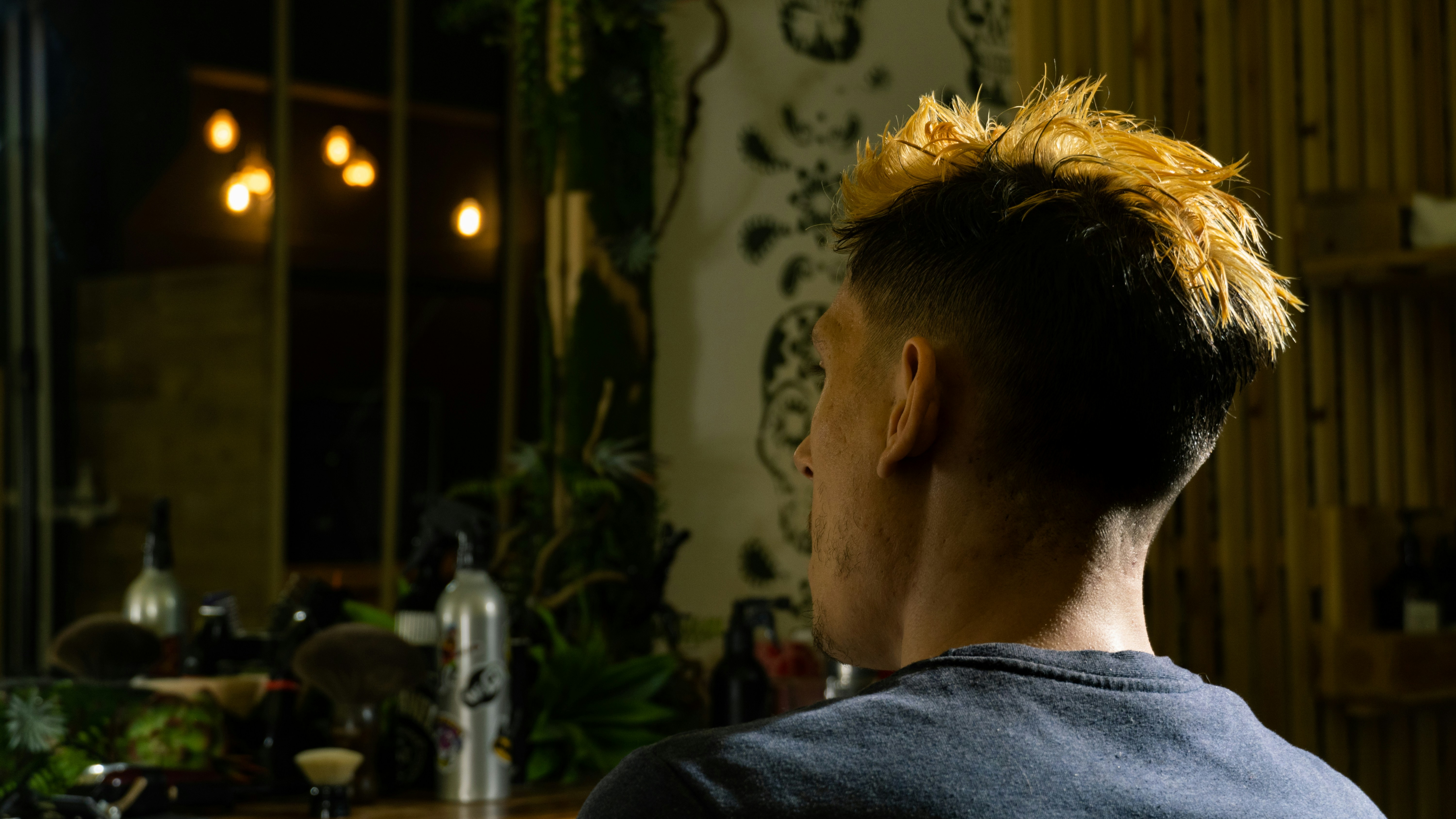Back-Turn Portrait in a Moody Bar-Lit Studio