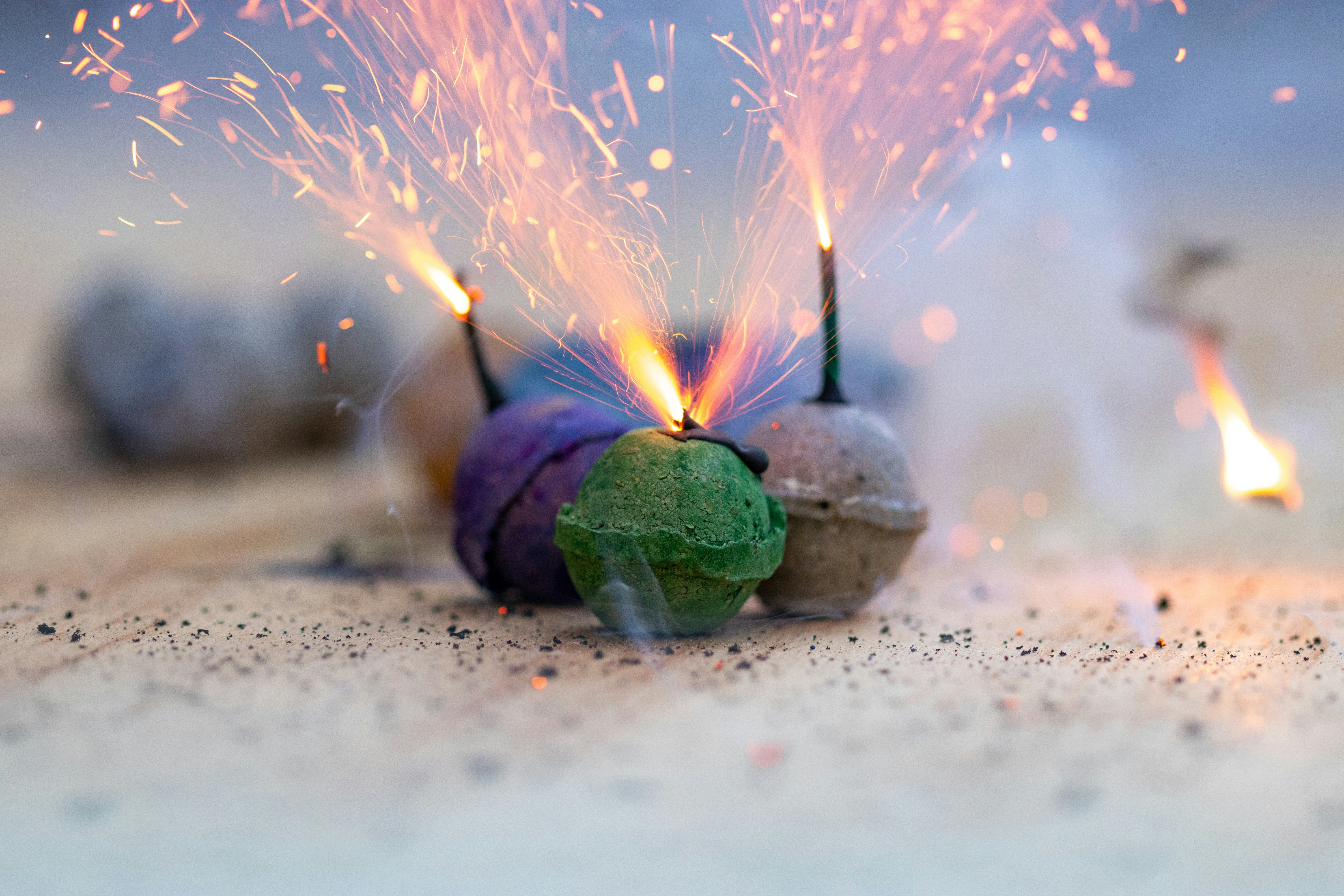 Ember Seeds on Sand: A Microfire Display