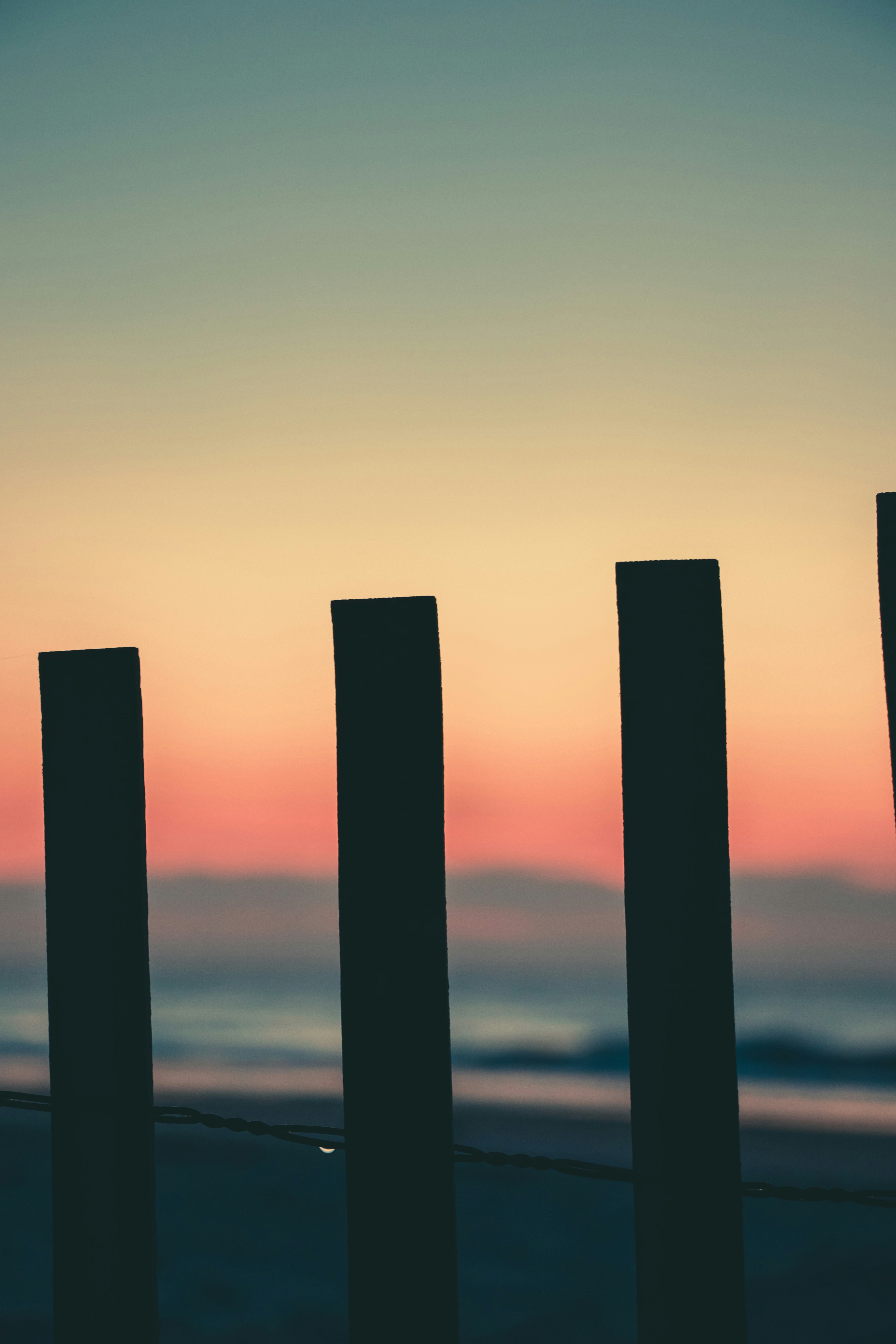 silhouette of wood post during sunset