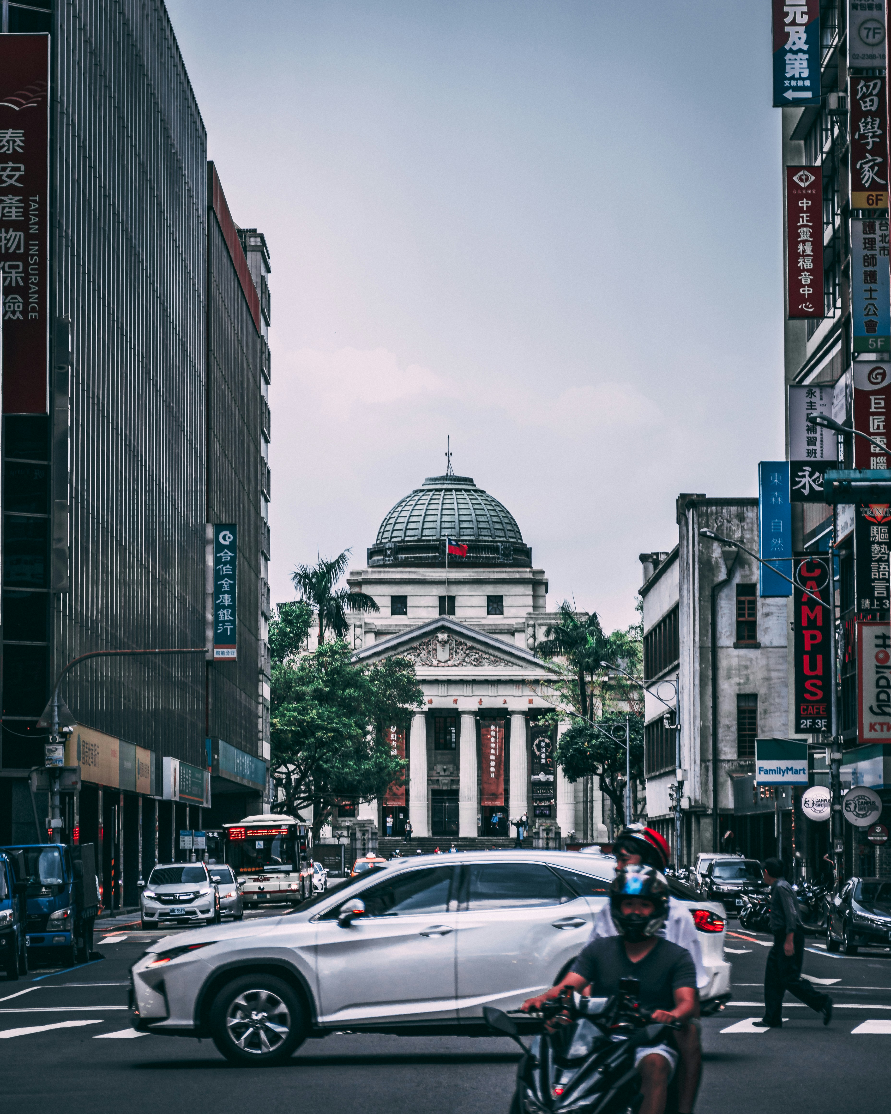 Neoclassical Dome Framed by Urban Canyon