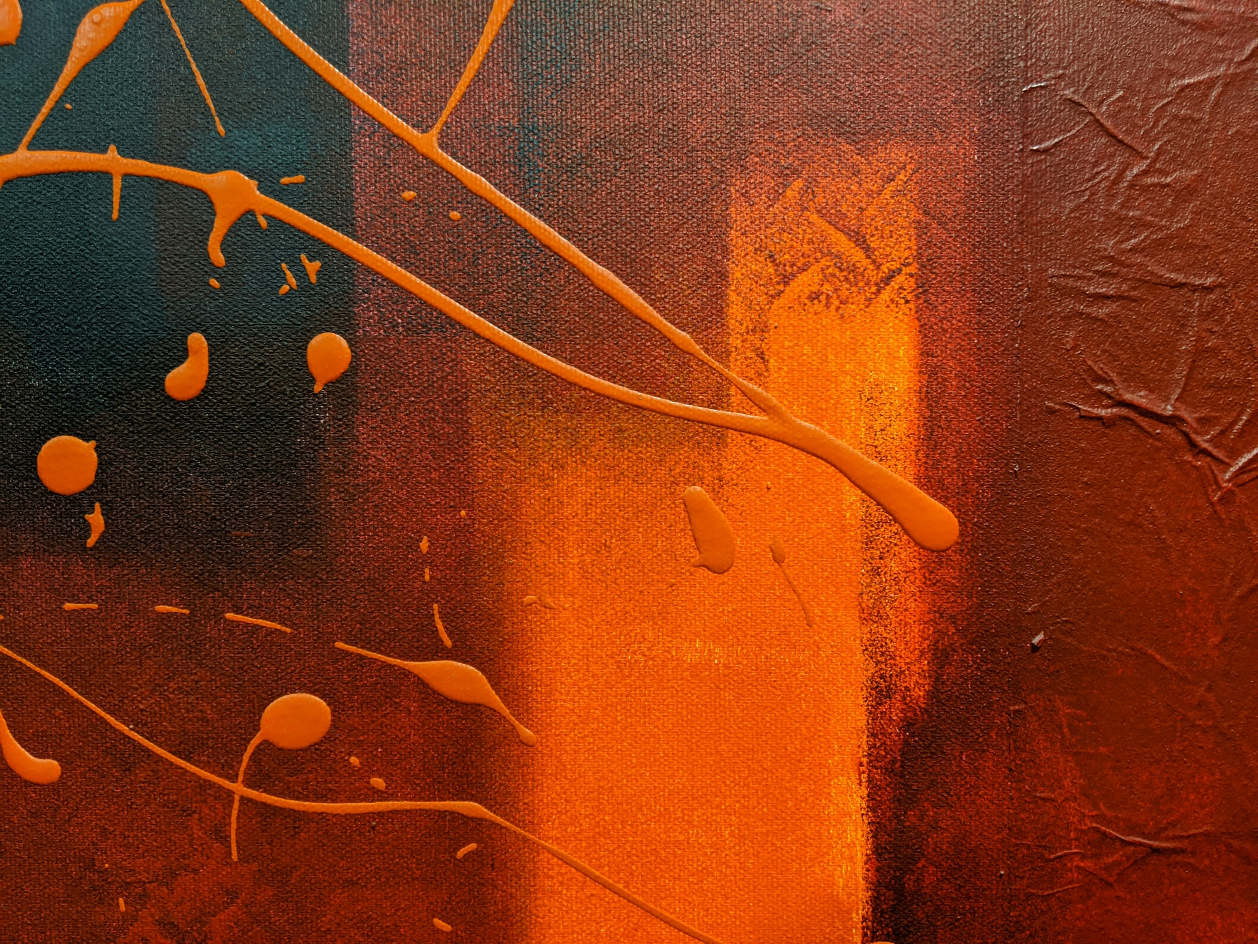 Orange Veins on a Warm Panel