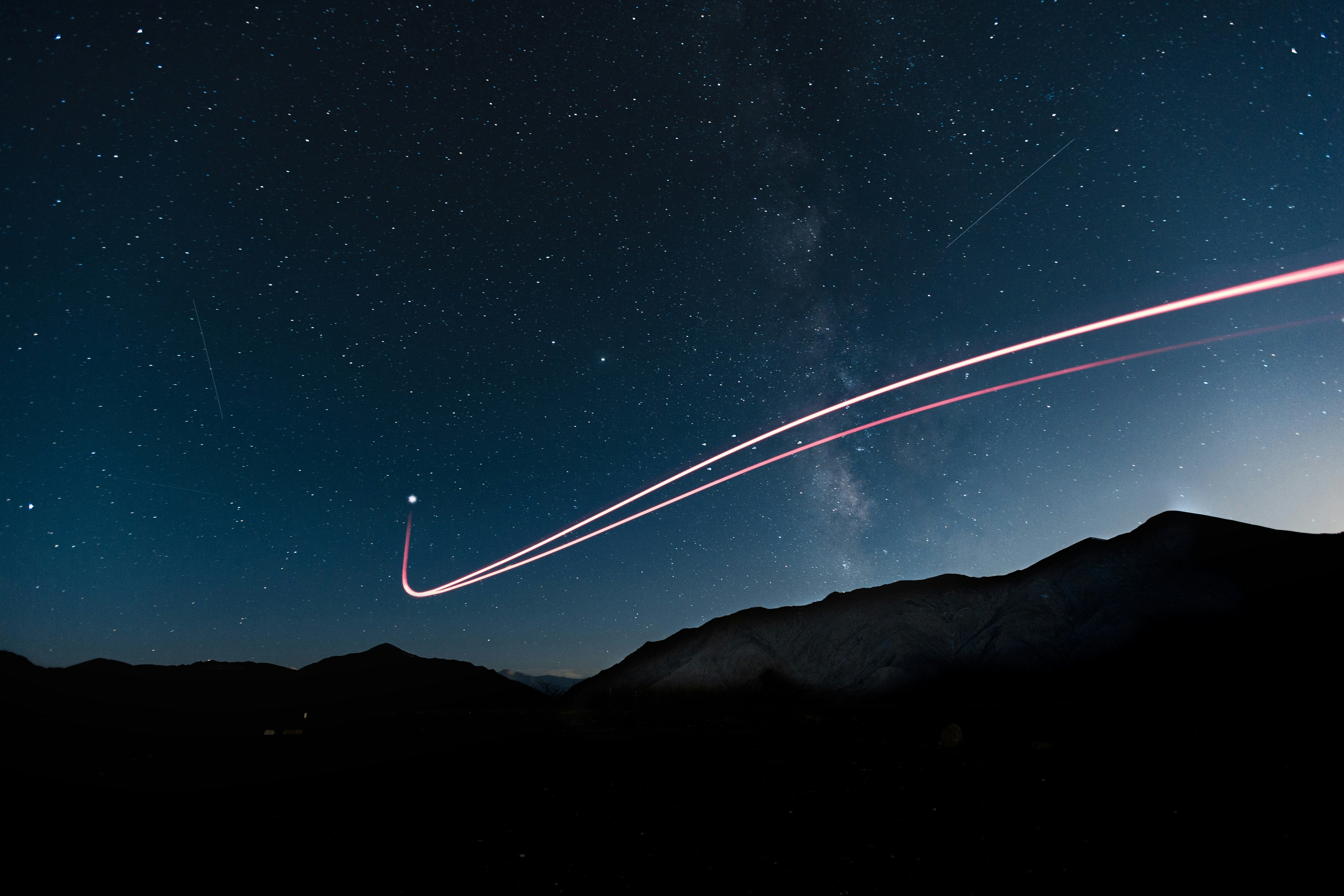 White light in the sky during night time photo – Free Niya Image on ...