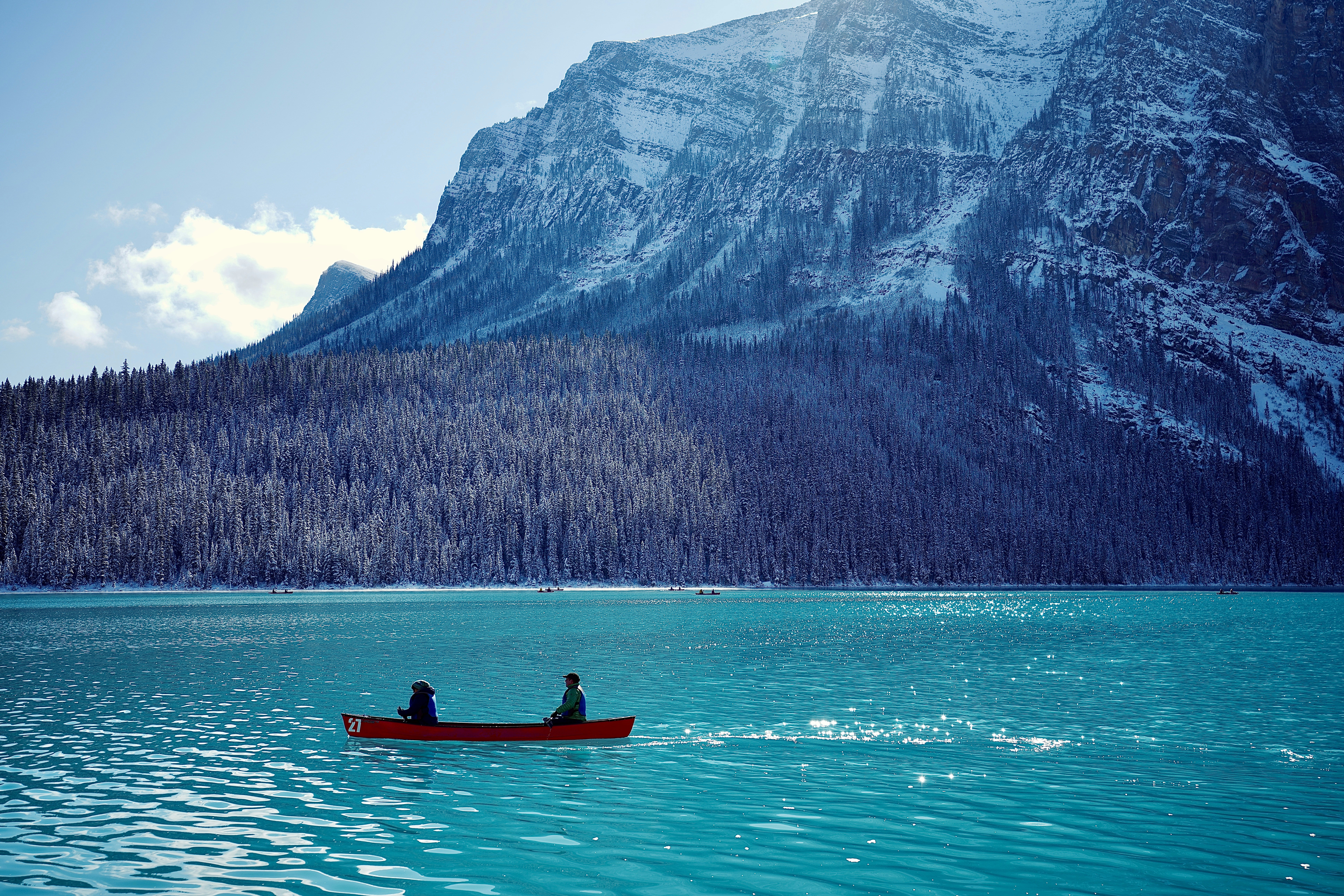 Person riding on red kayak on lake during daytime photo – Free Lake ...