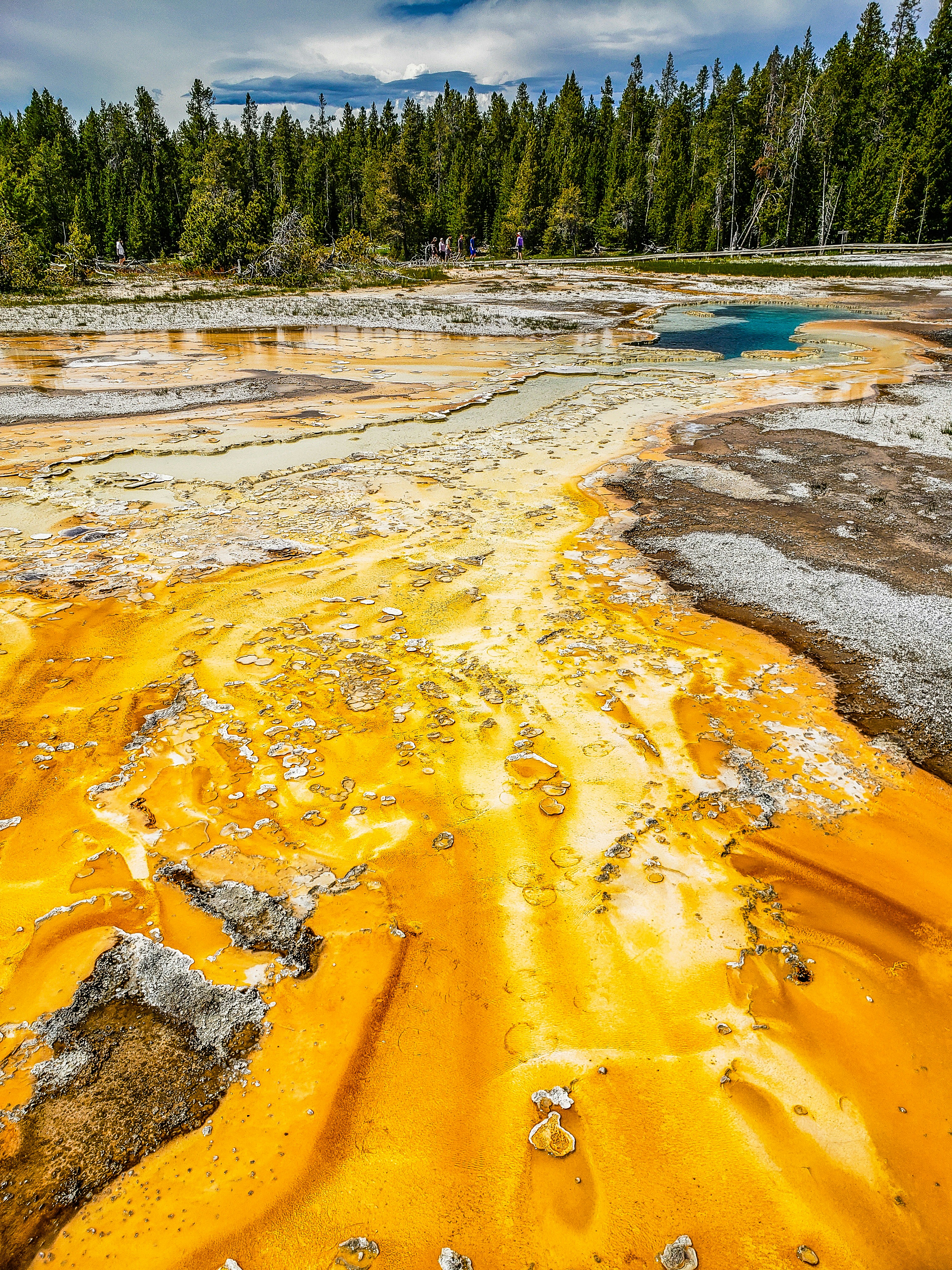 Iron Rivers: Golden Streams Winding Through Mineral Terraces