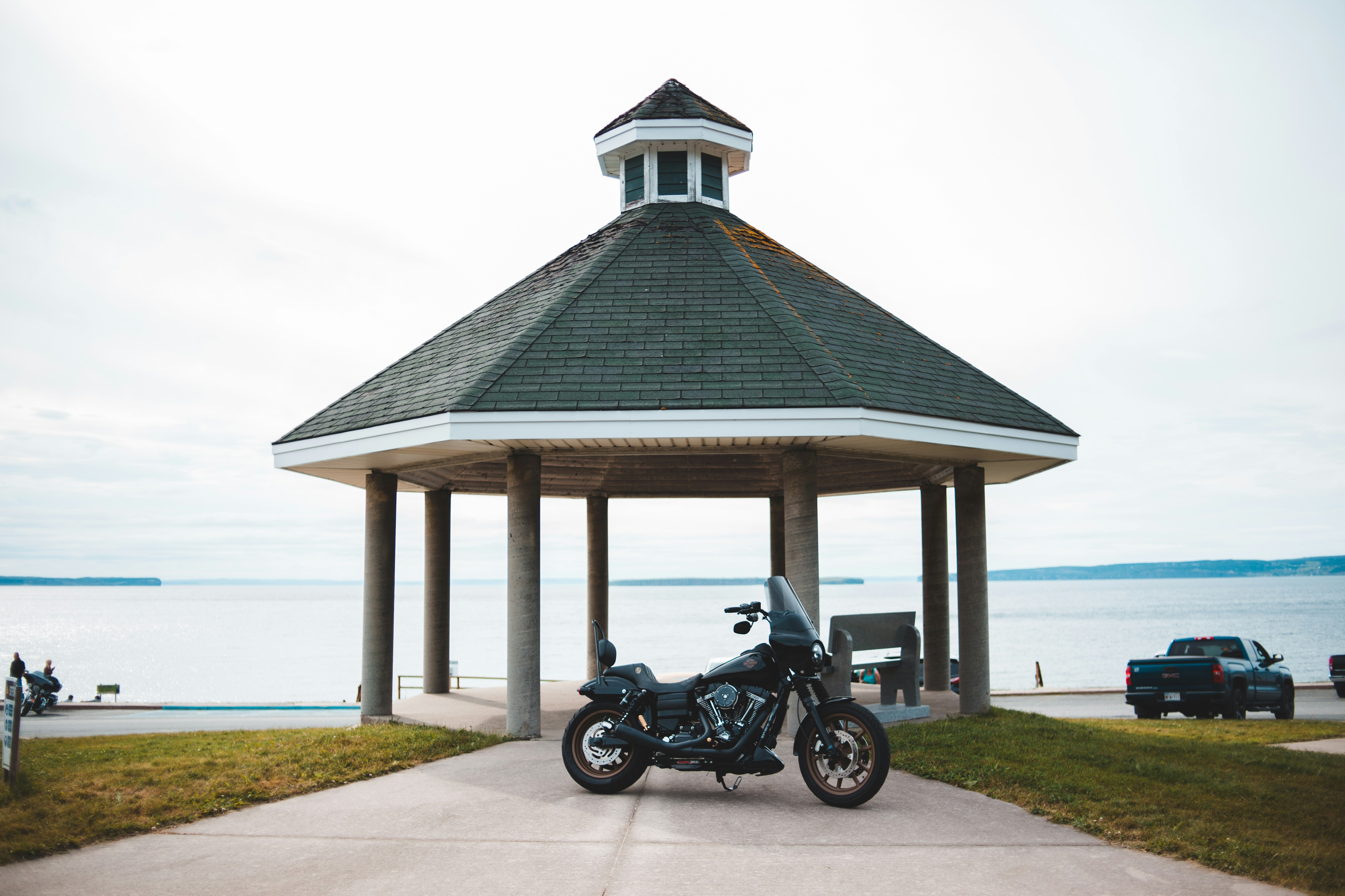 Motorcycle at the Lakefront Gazebo