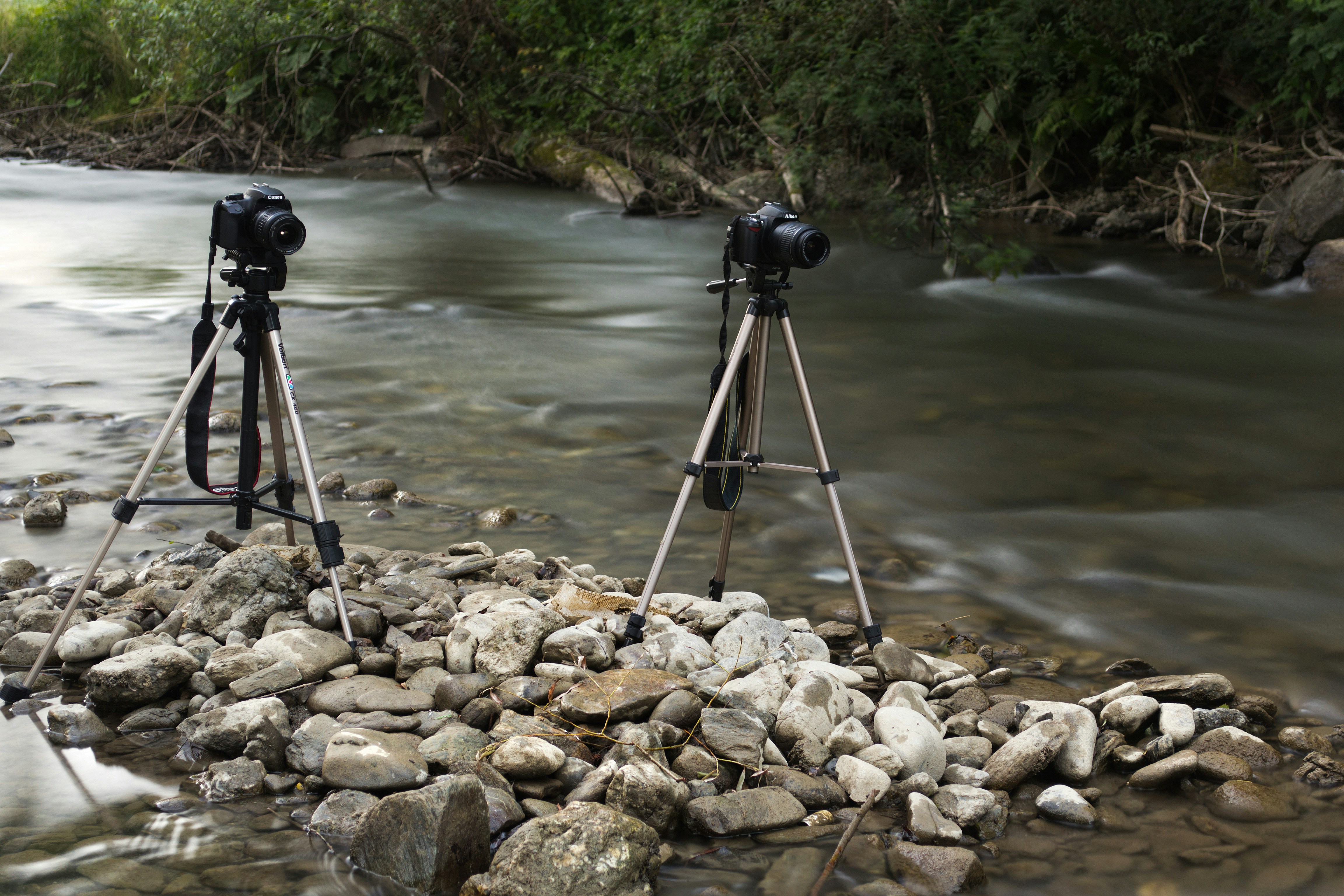 Twin Recorders by the River: A Quiet Portrait of Tripod-Set Stillness