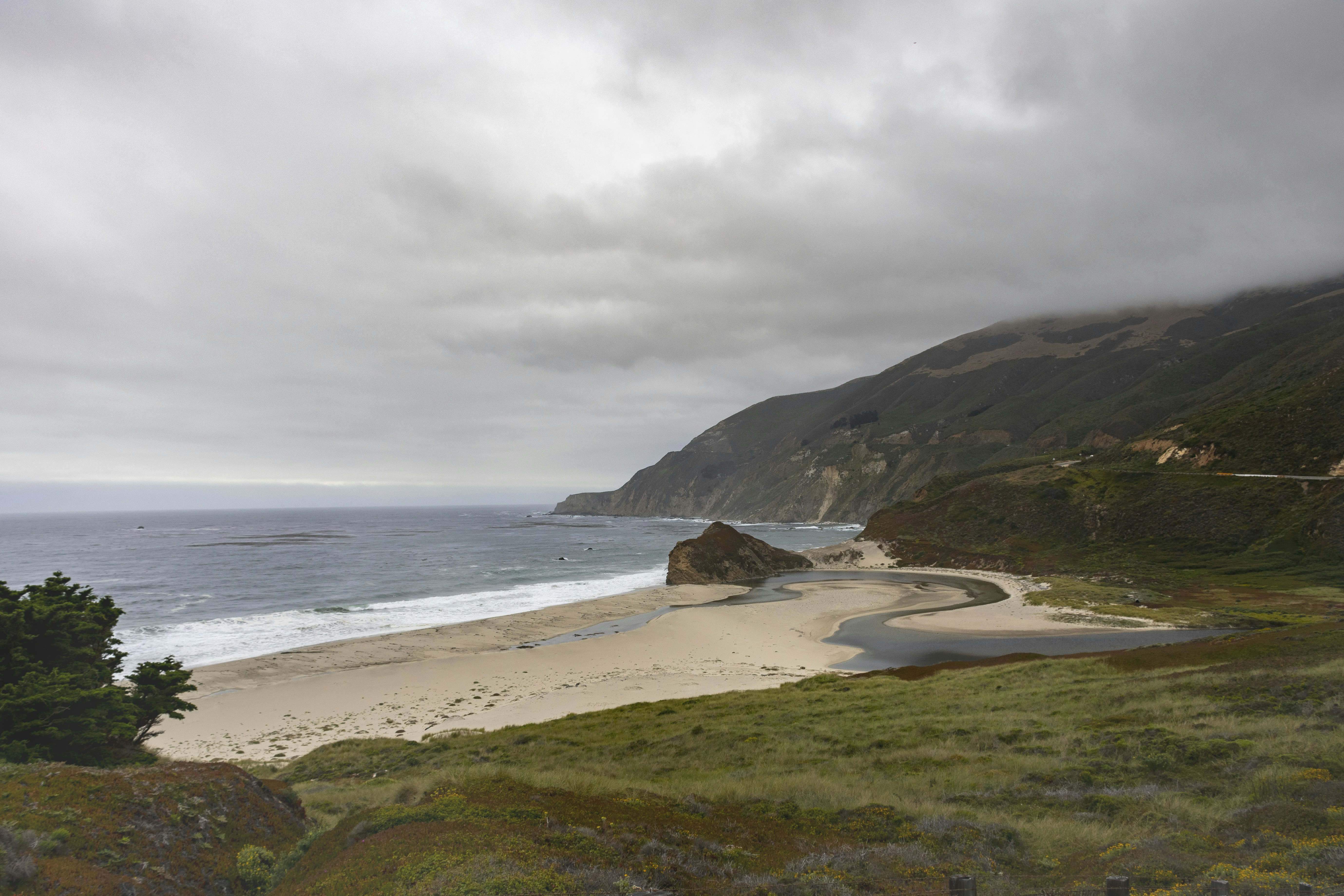Coastal Serenity Under Overcast Skies