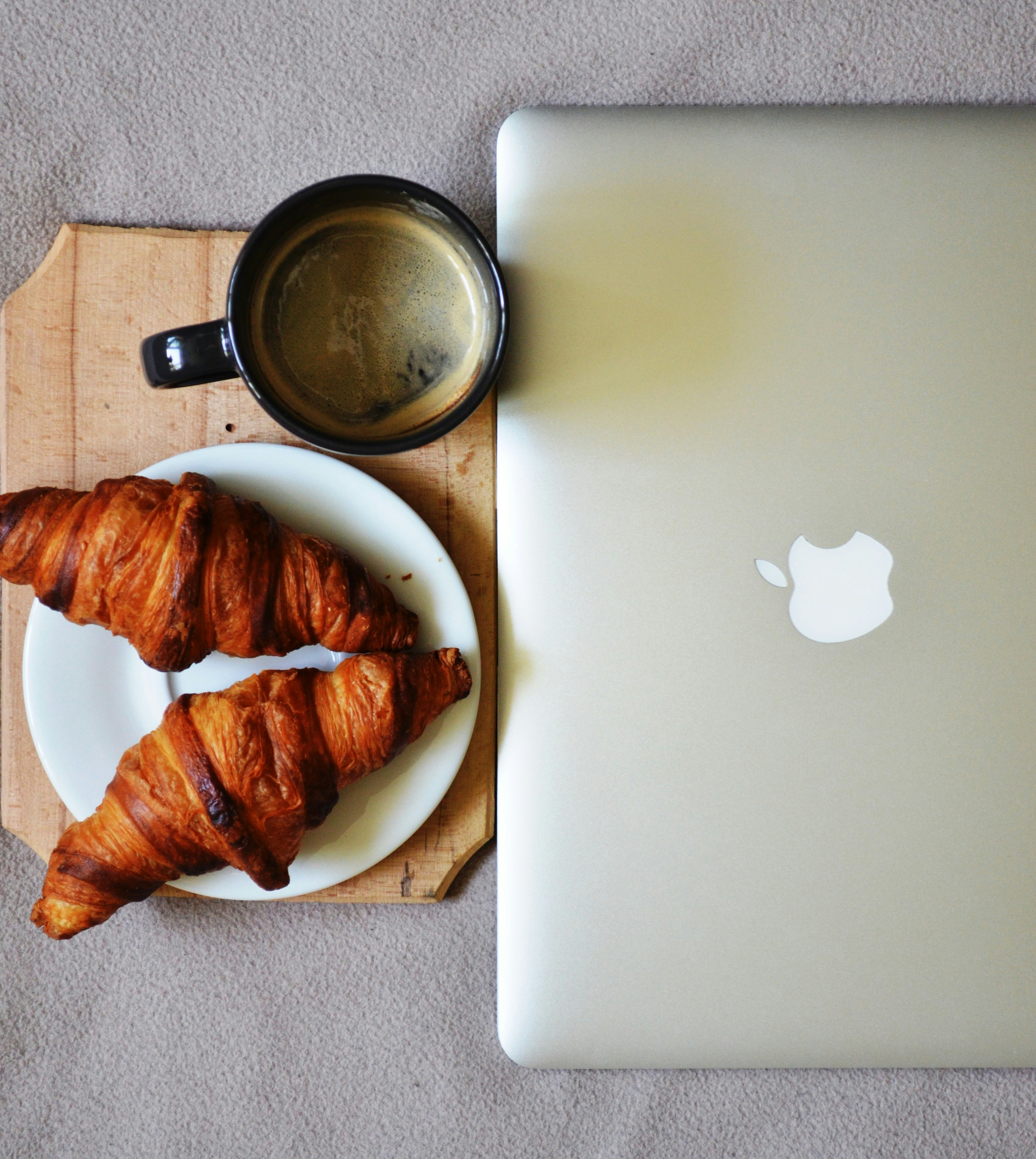 Morning Crunch Beside a Silver MacBook