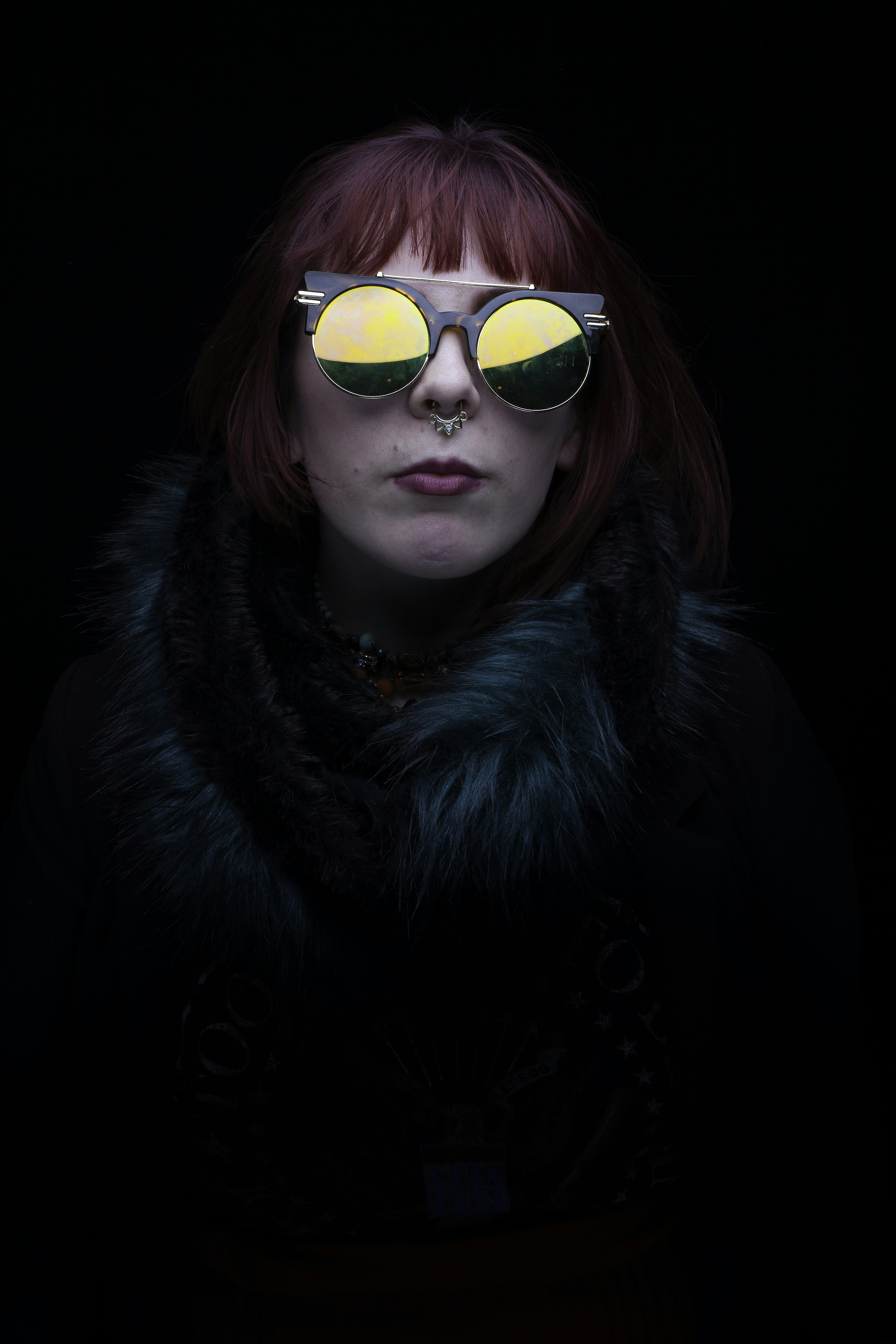 Woman in black fur coat wearing sunglasses photo – Free Kelly stamper ...