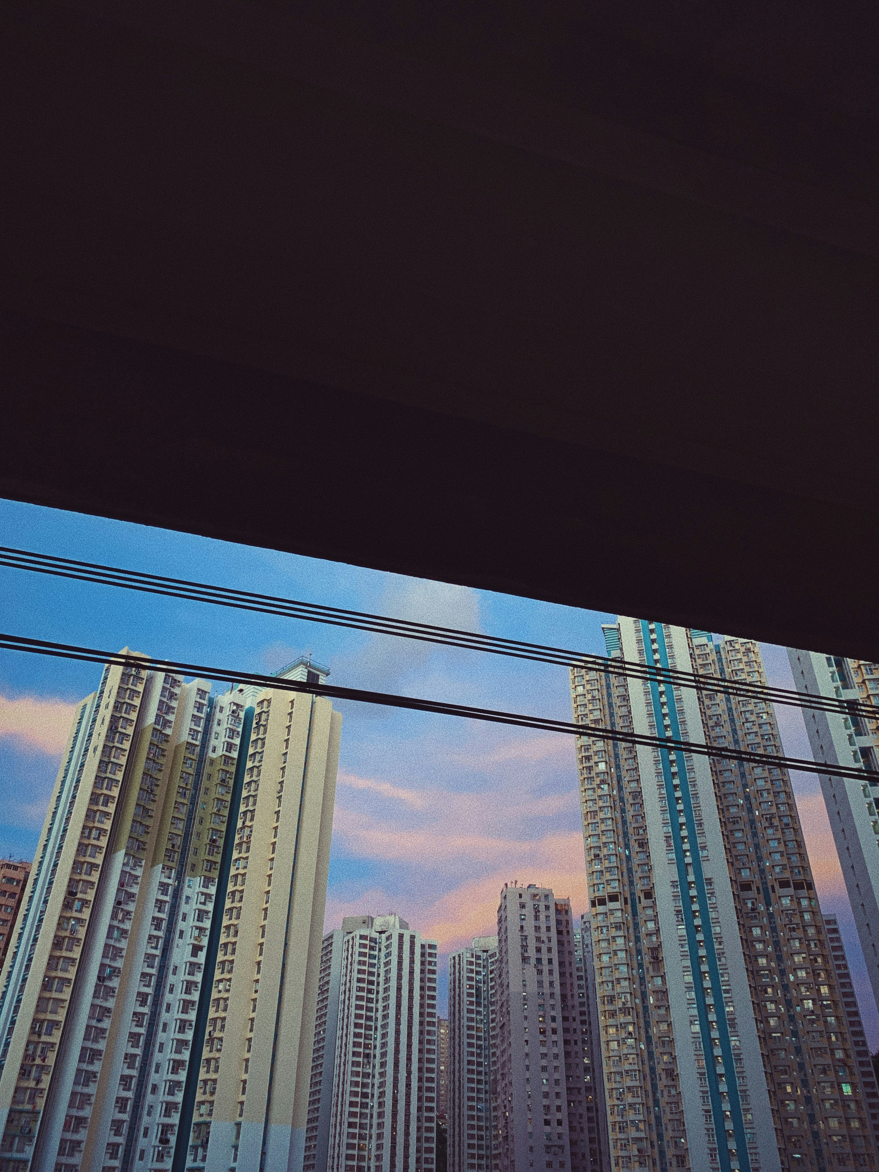 blue and white high rise building