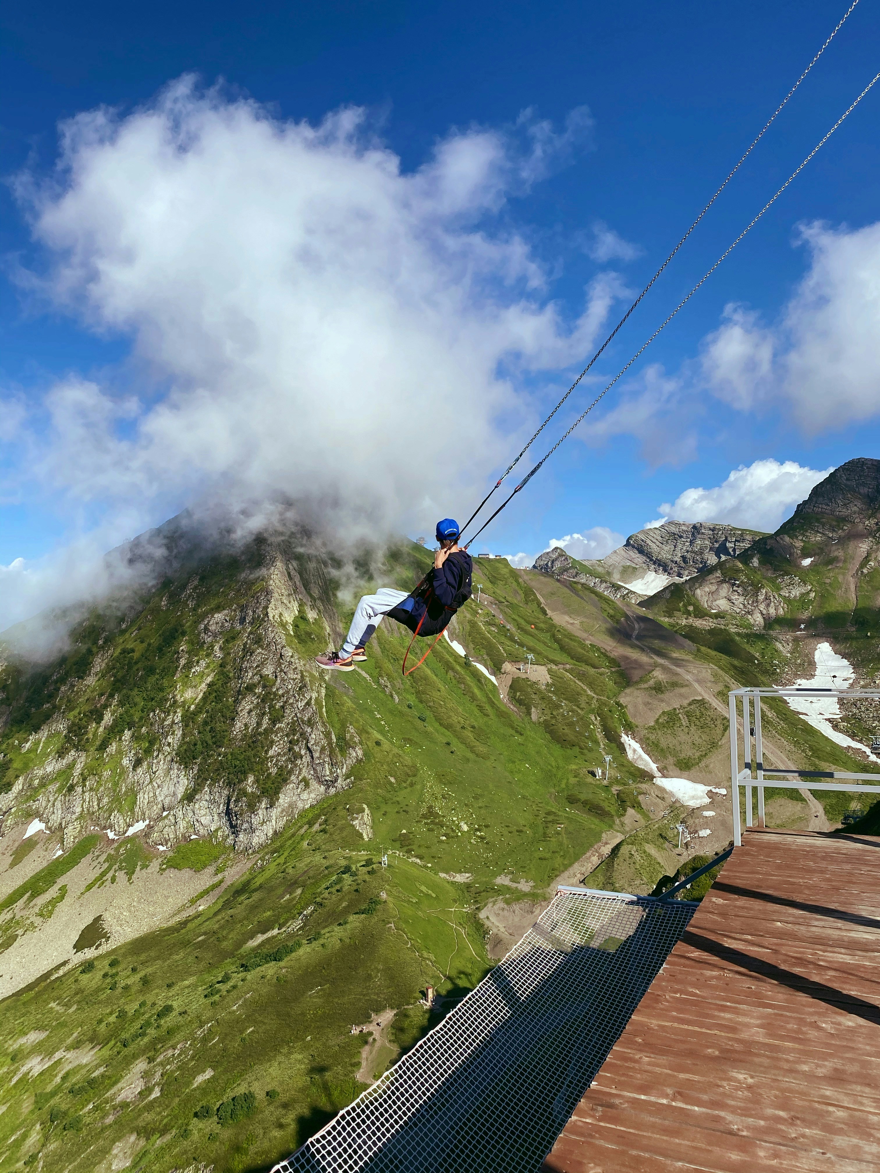 Suspended Over Alpine Horizons: A Cable Ride Above the Ridge