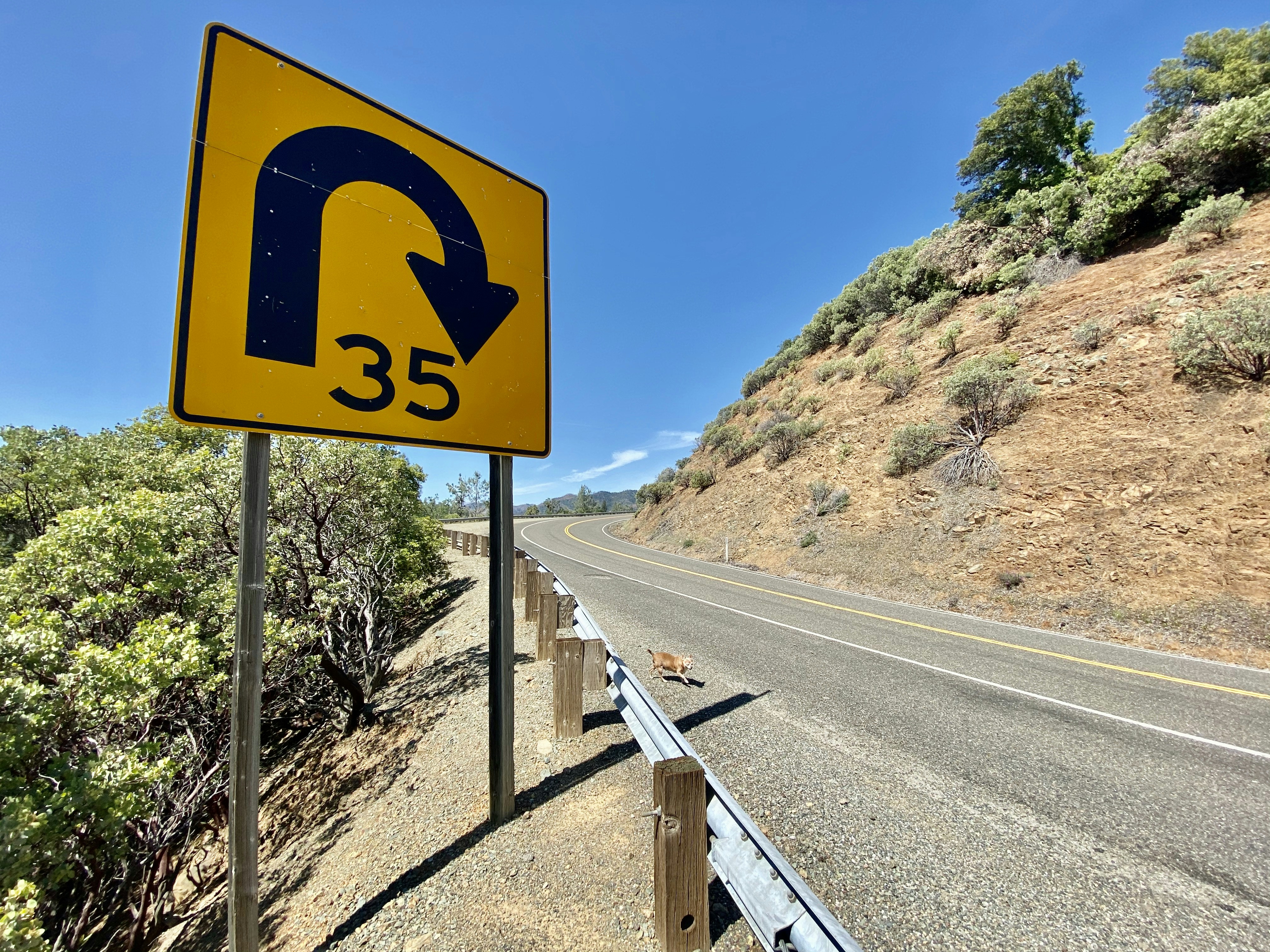 a road sign on the side of a road