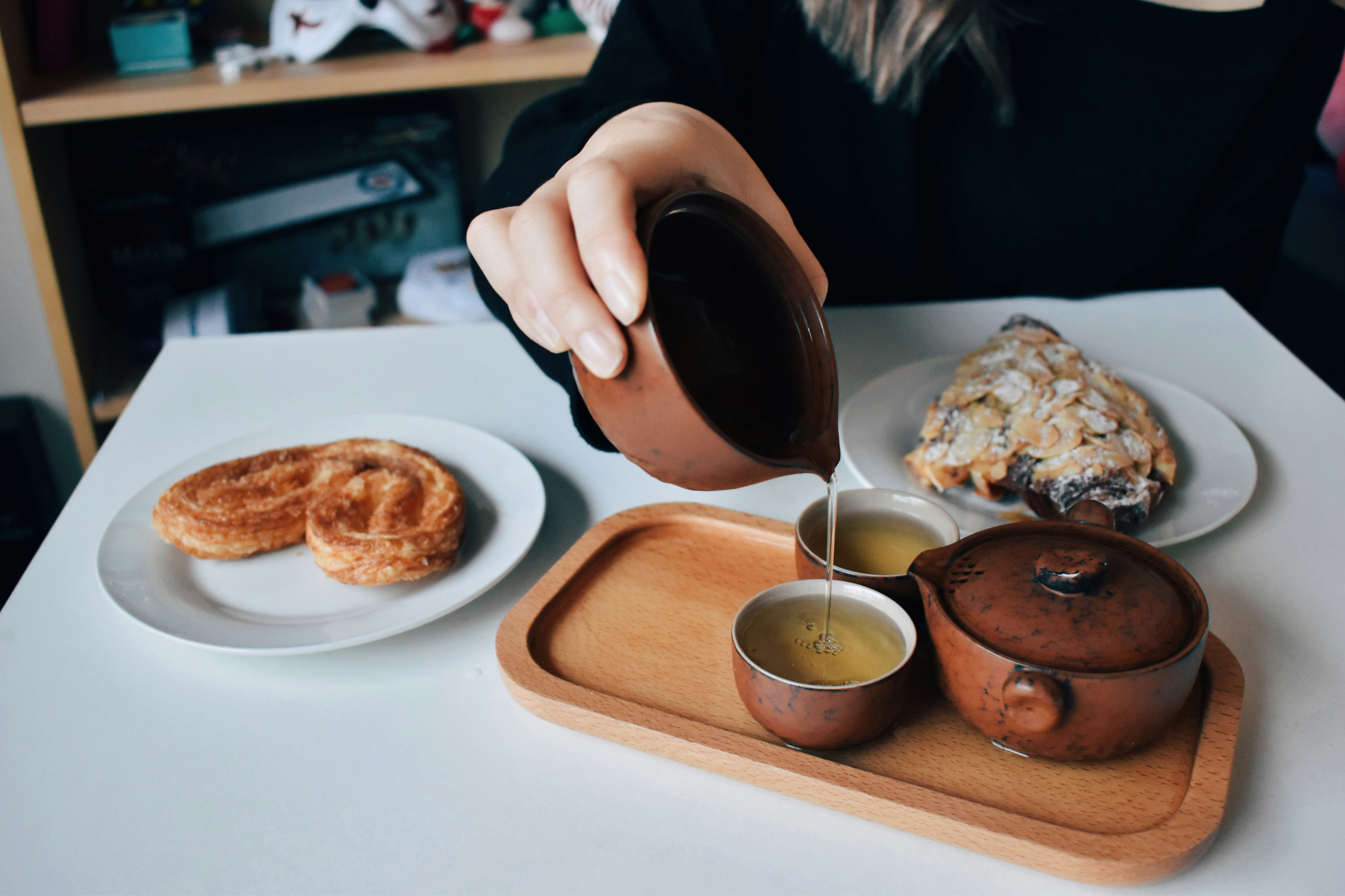 Copper Teapot Pour Over: A Quiet Morning of Tea and Pastries