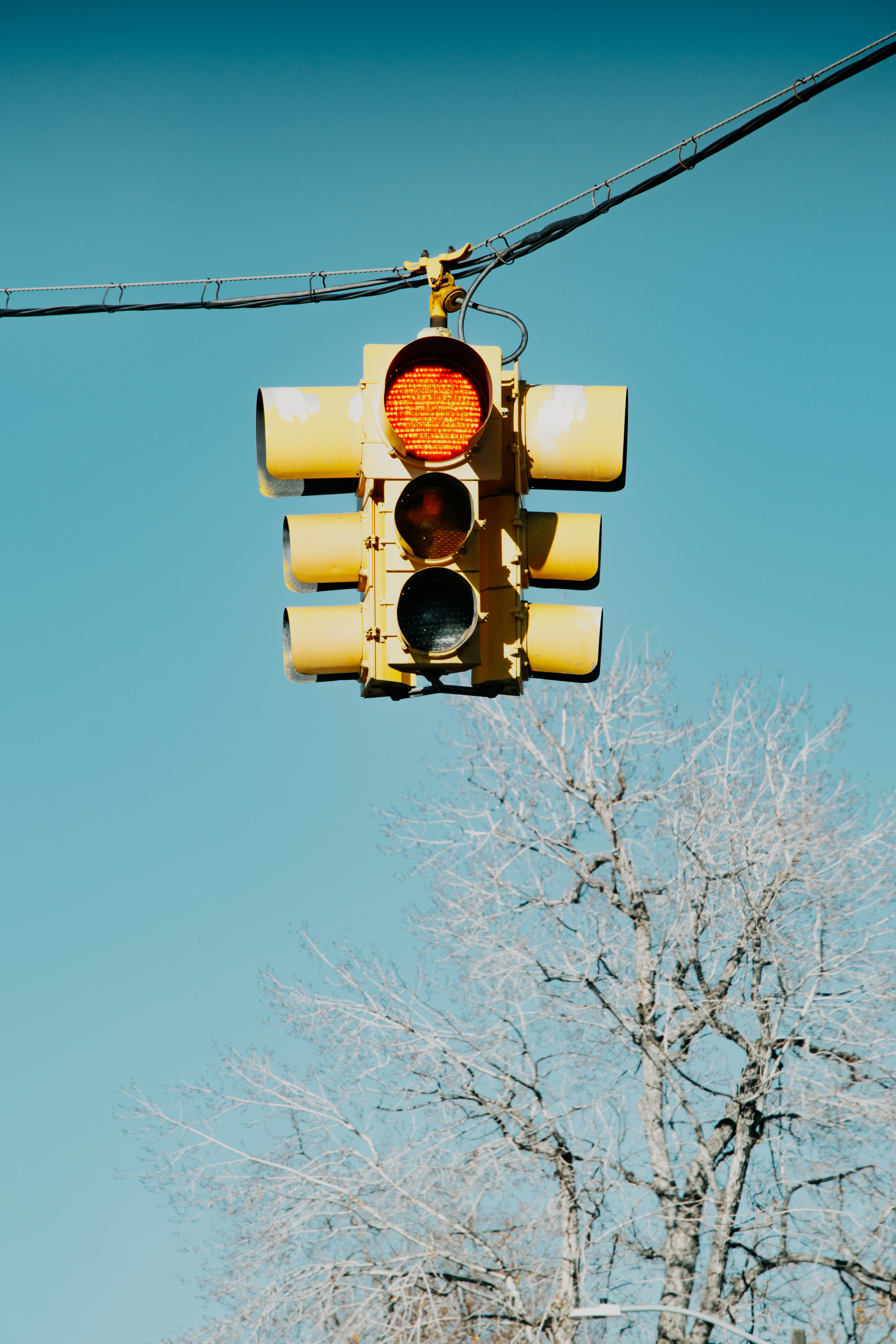 Feu de circulation sur feu rouge photo – Photo Semaforo a semaforo ...