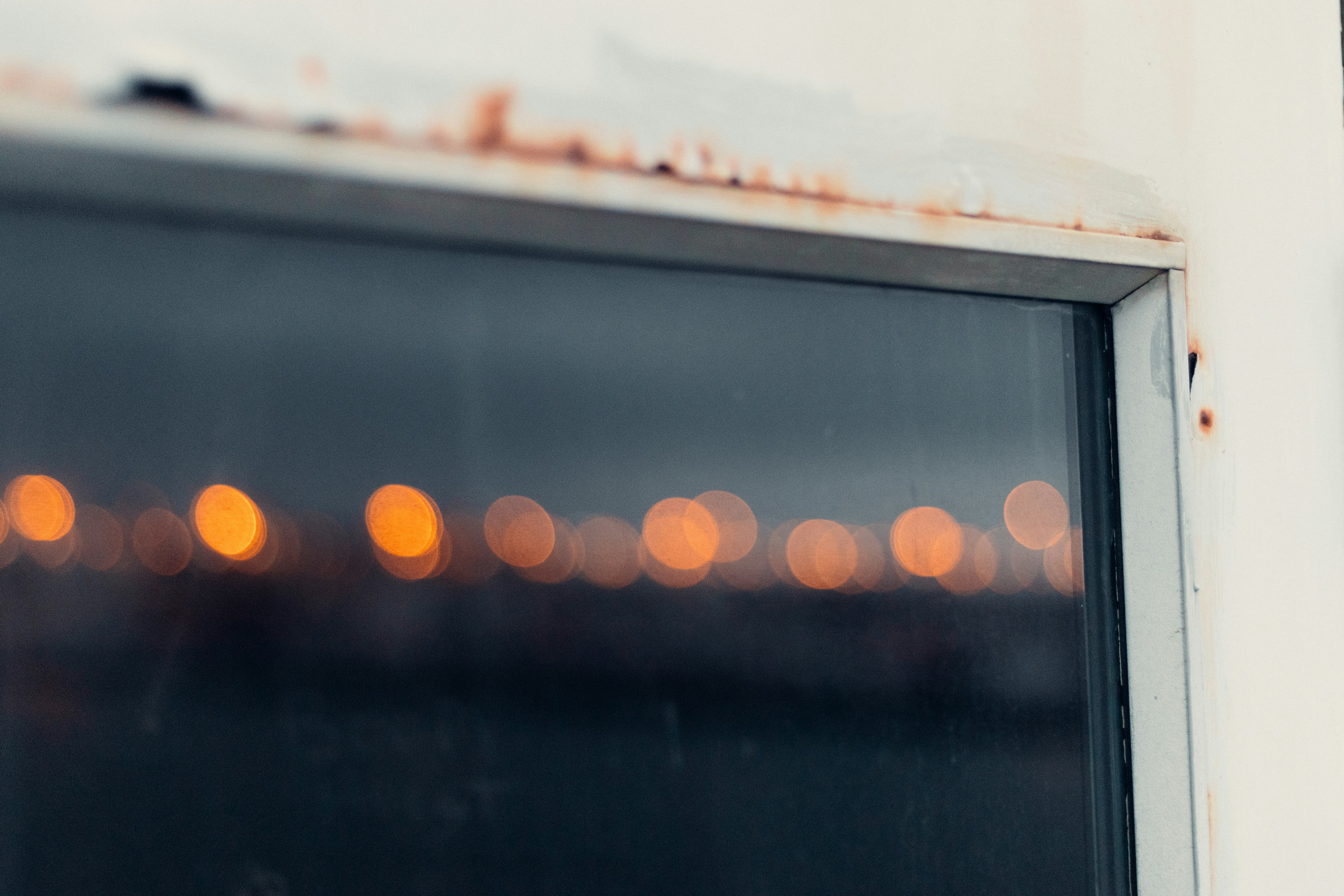 White framed glass window during night time photo – Free Grey Image on ...