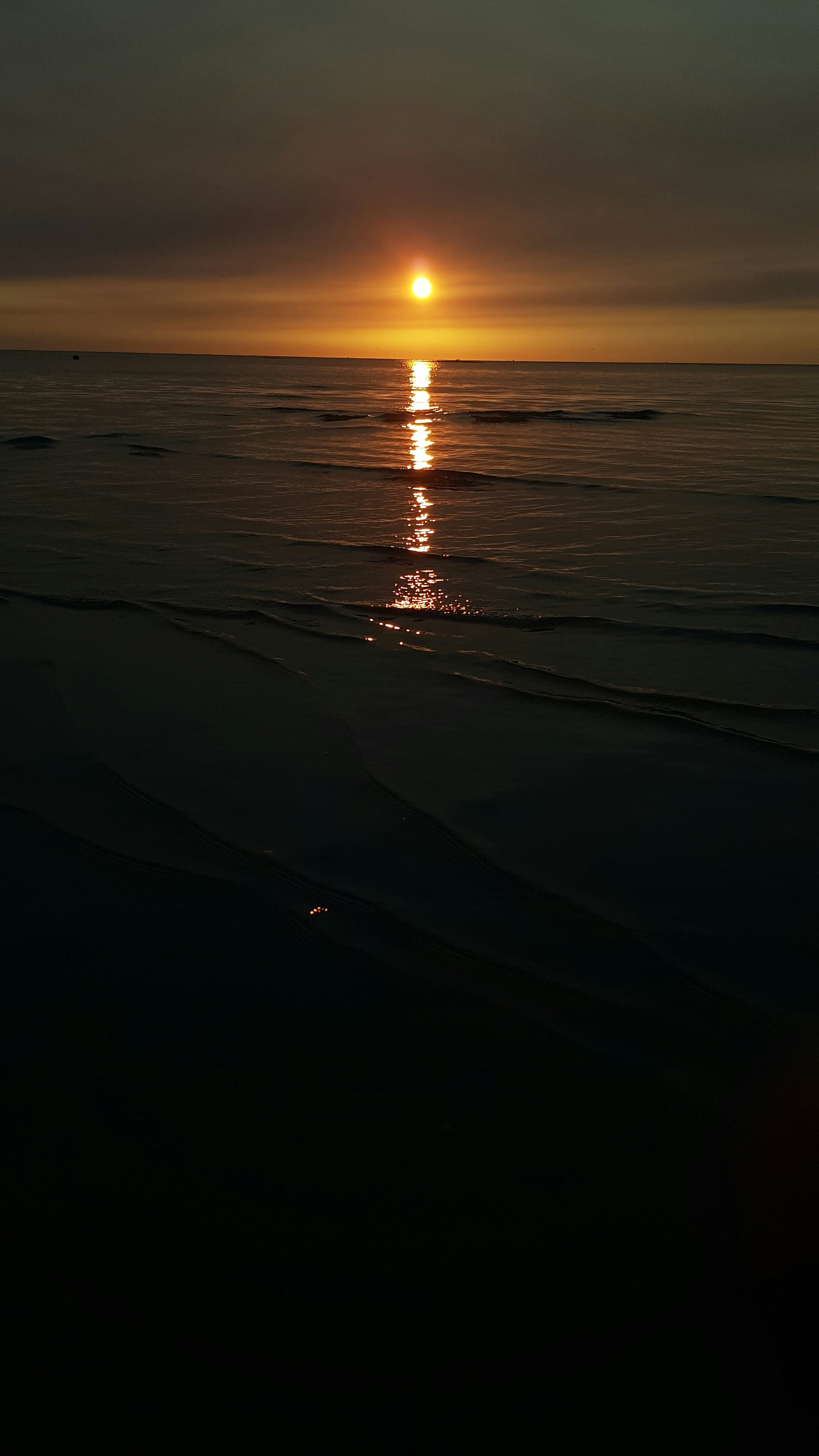 Horizon's Fire: A Sunlit Ribbon Across Quiet Seas