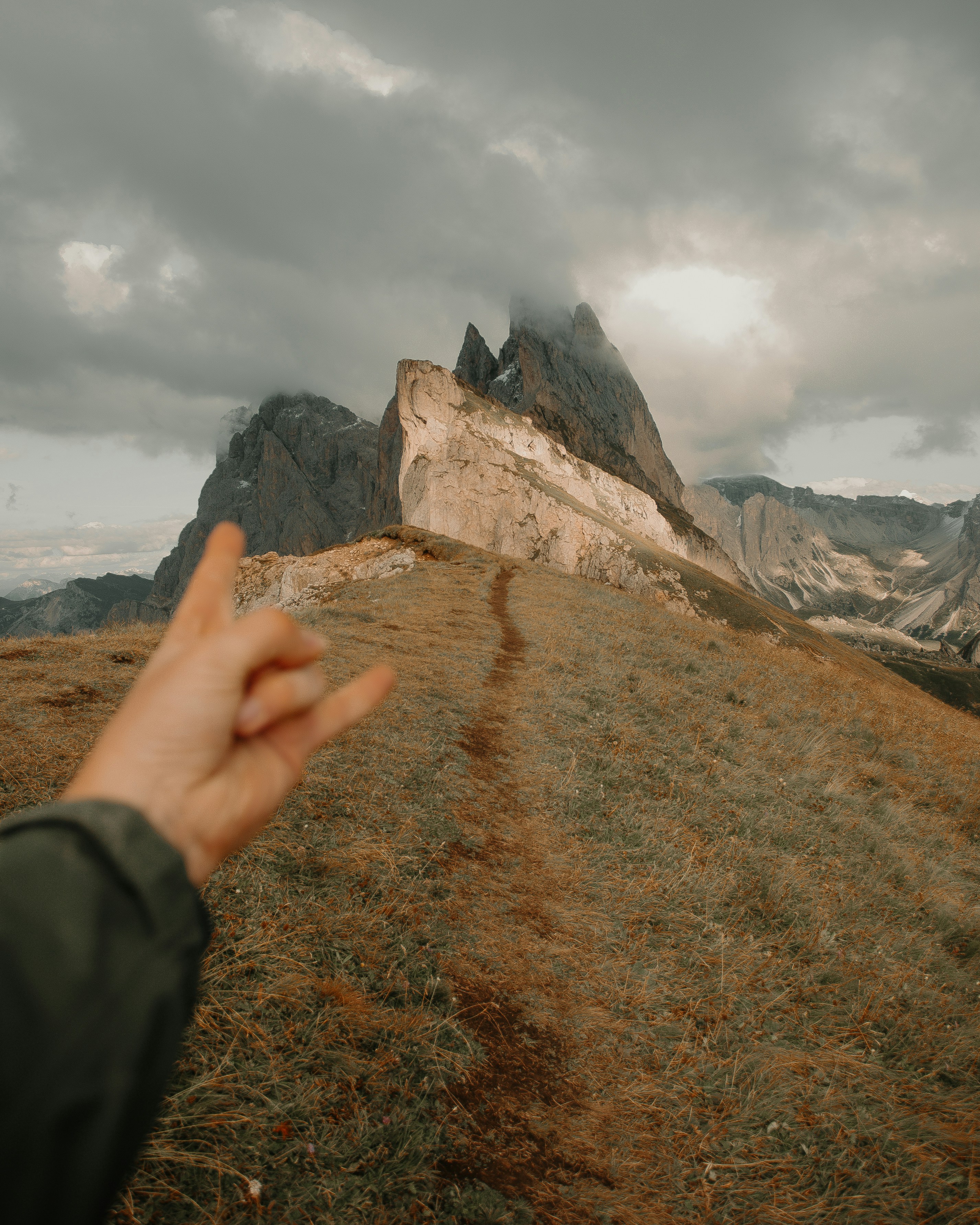 Trail to the Needle Peak under a Brooding Sky