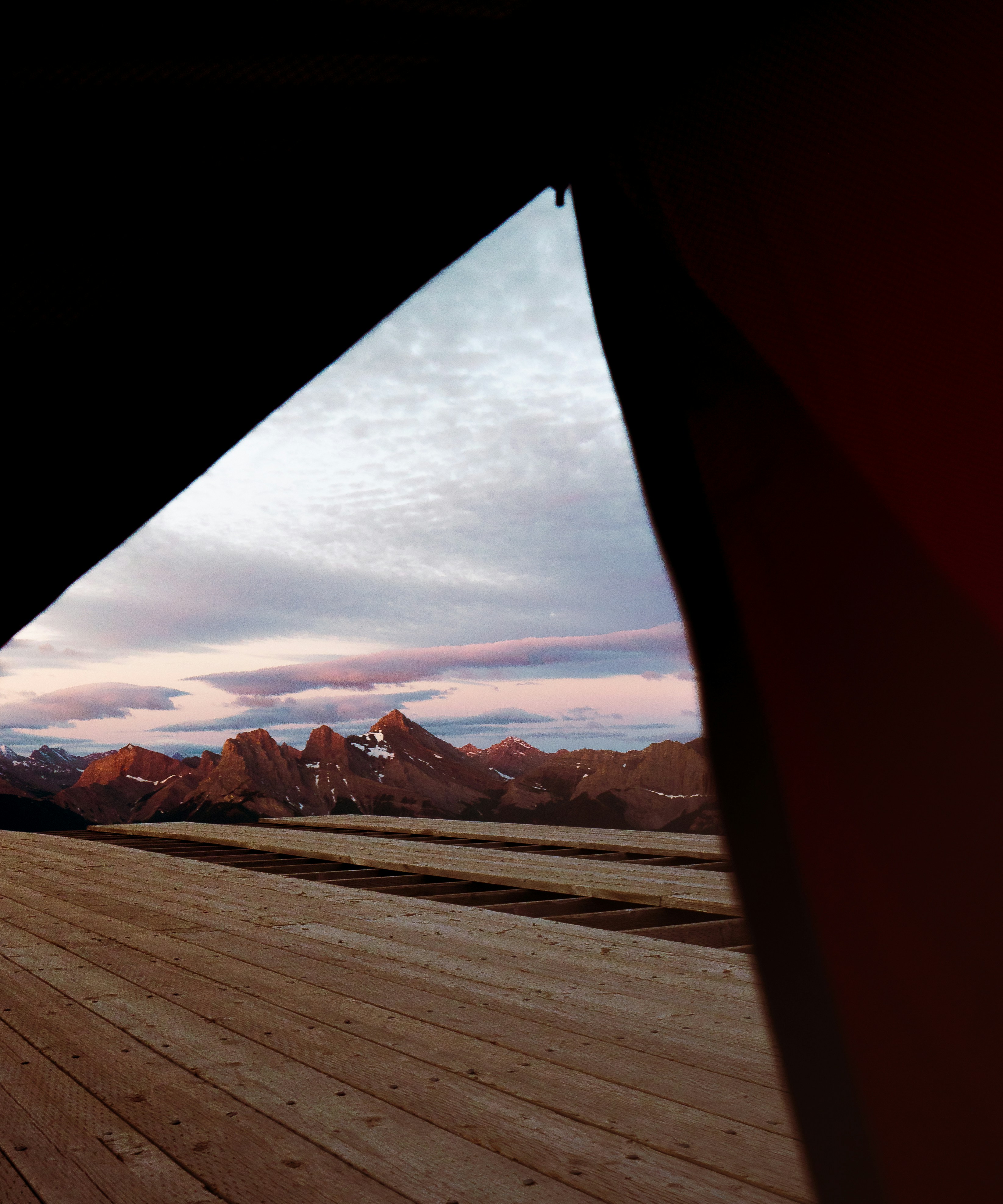 Tent Window to the Dusk Ridge