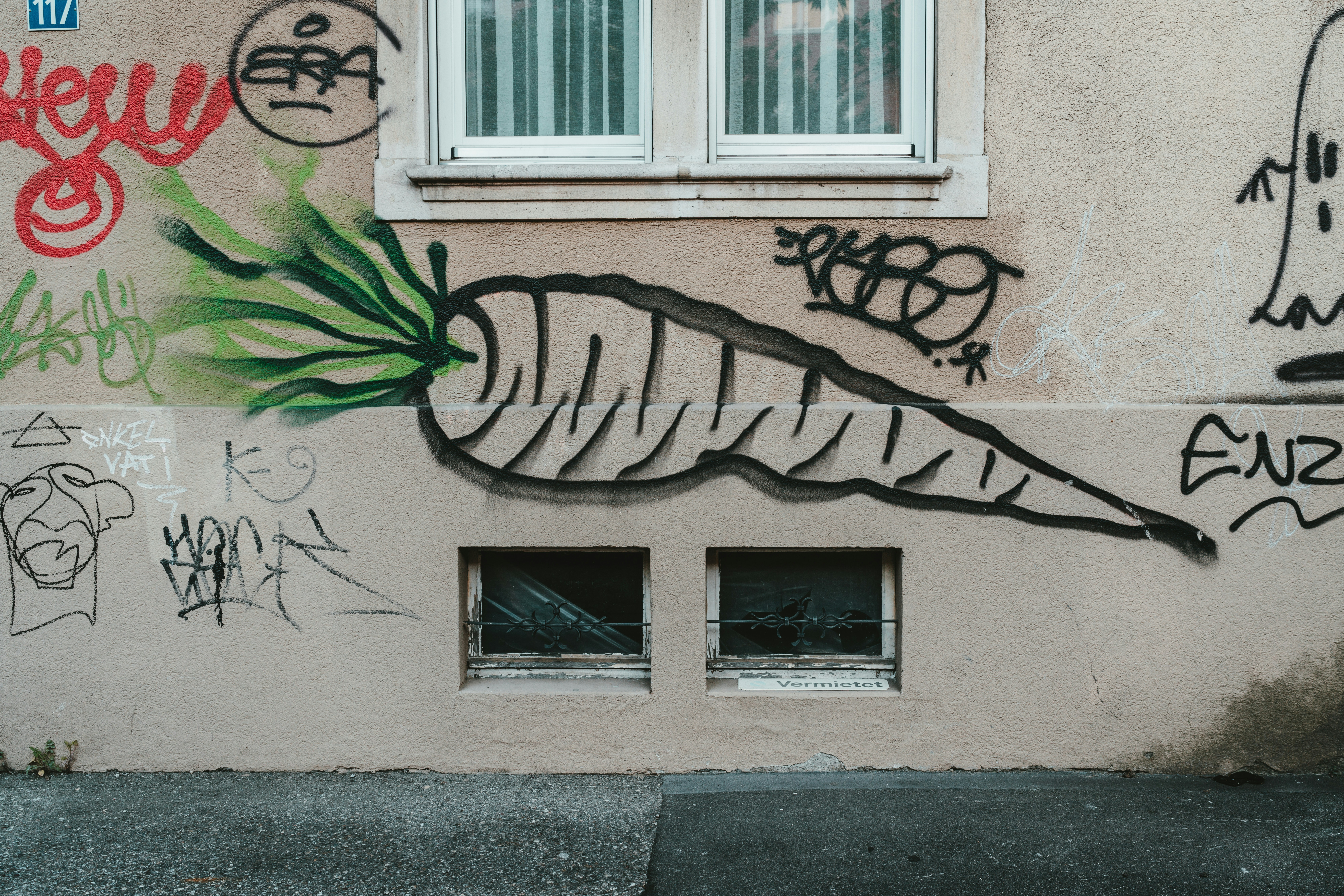 green plant on brown brick wall