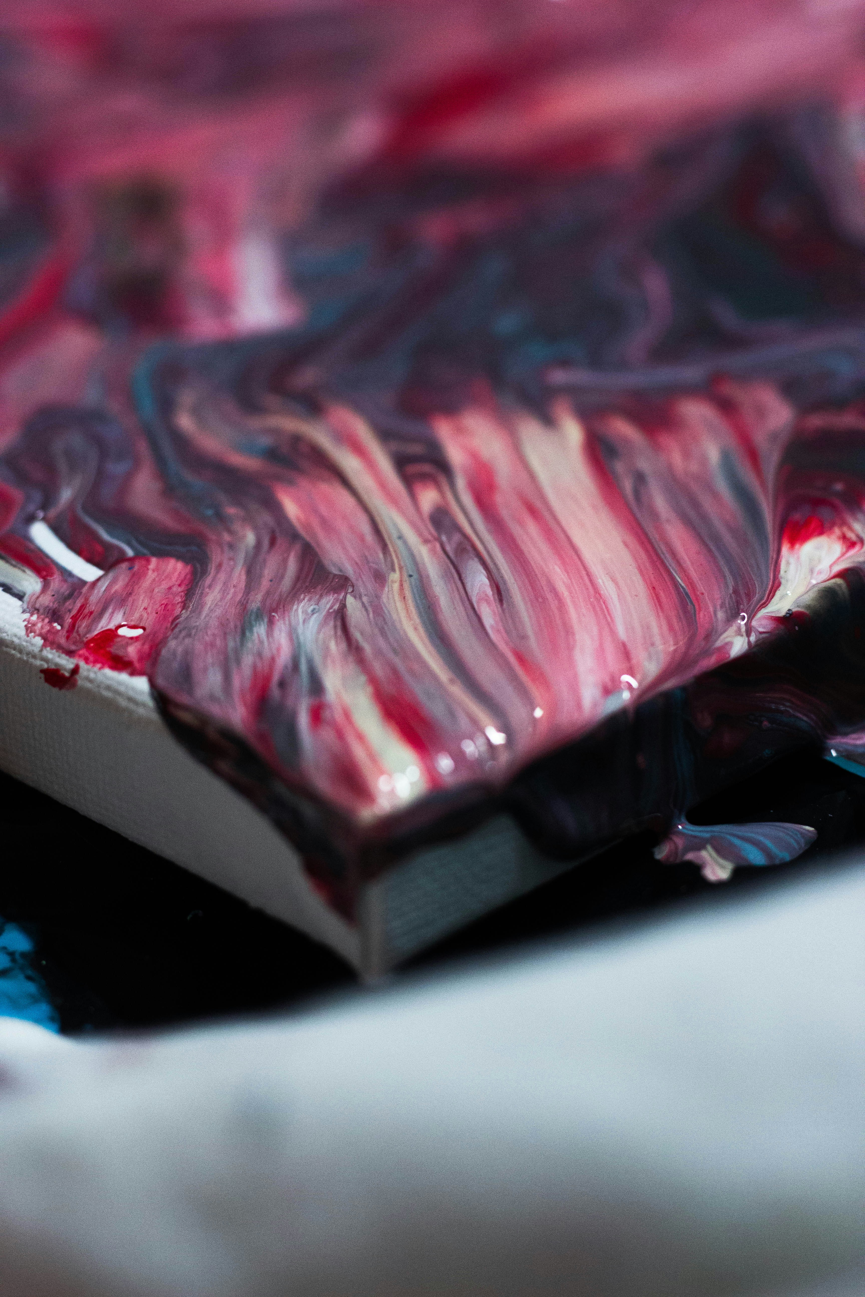 Swirls of Sultry Hue: A Textured Palette in Pink-Red Portrait of Paint