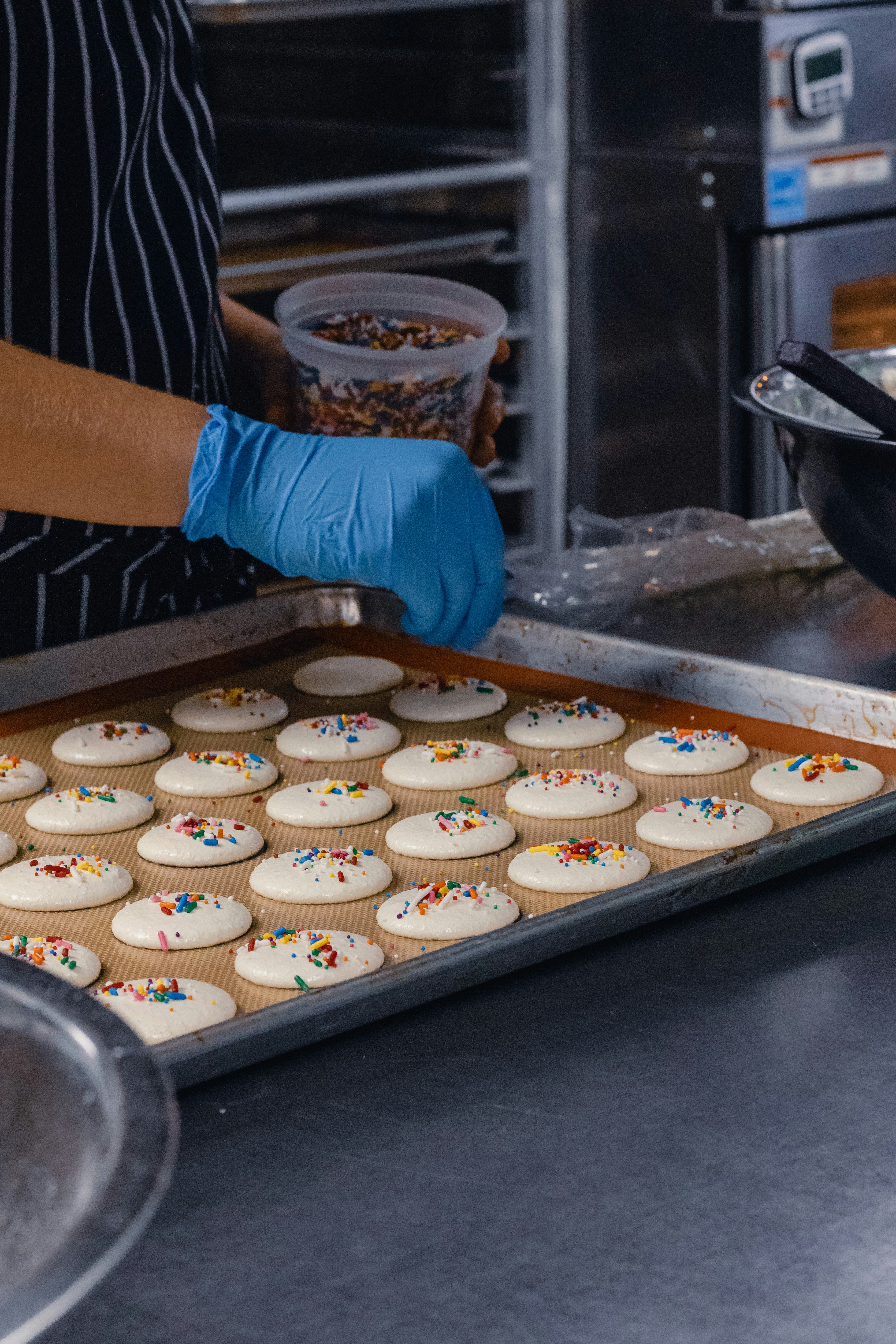 Glazed Confections Waiting for the Oven Countdown
