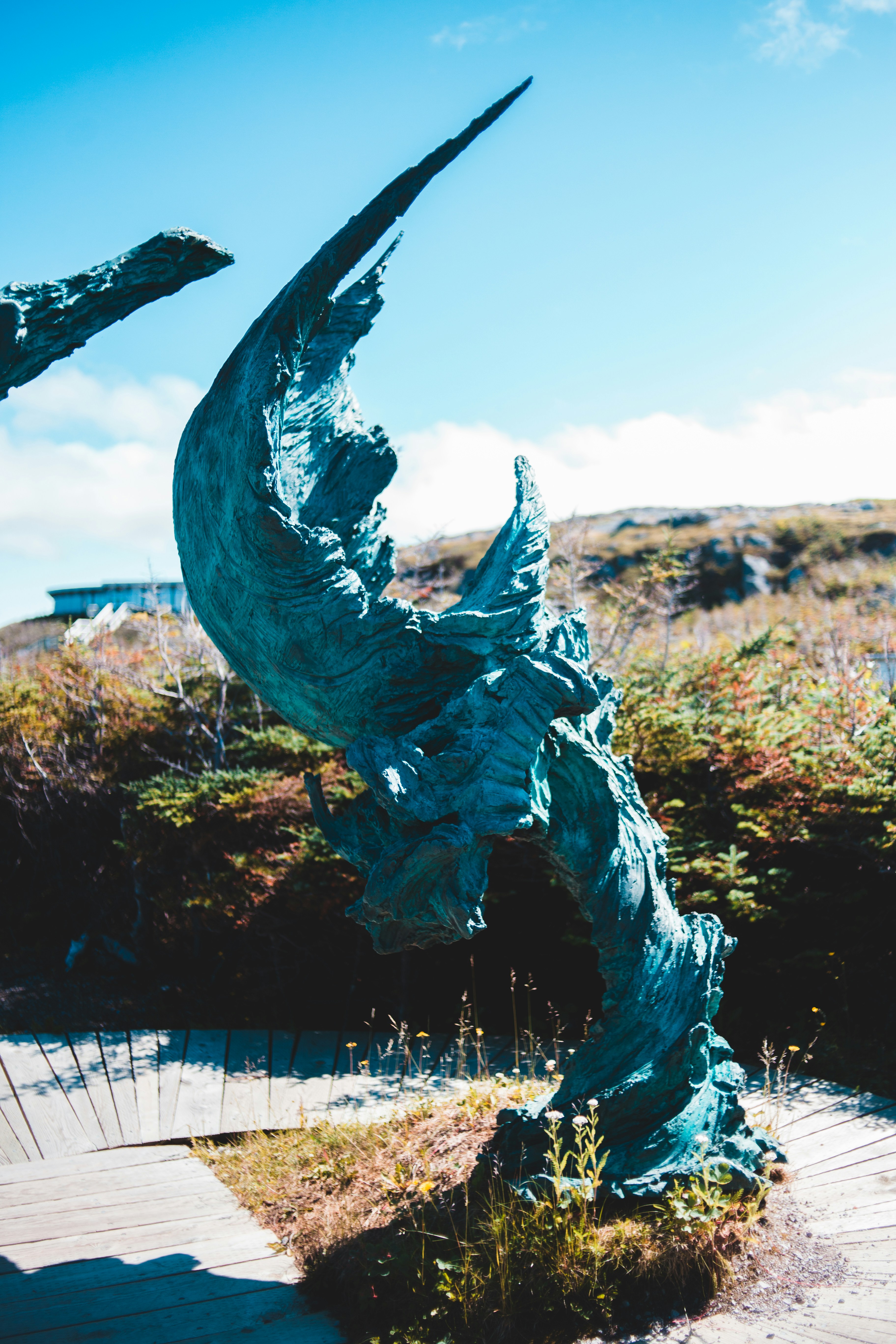 Azure Spiral of Winds: A Patina-Burnished Monument Reaching Toward the Sky