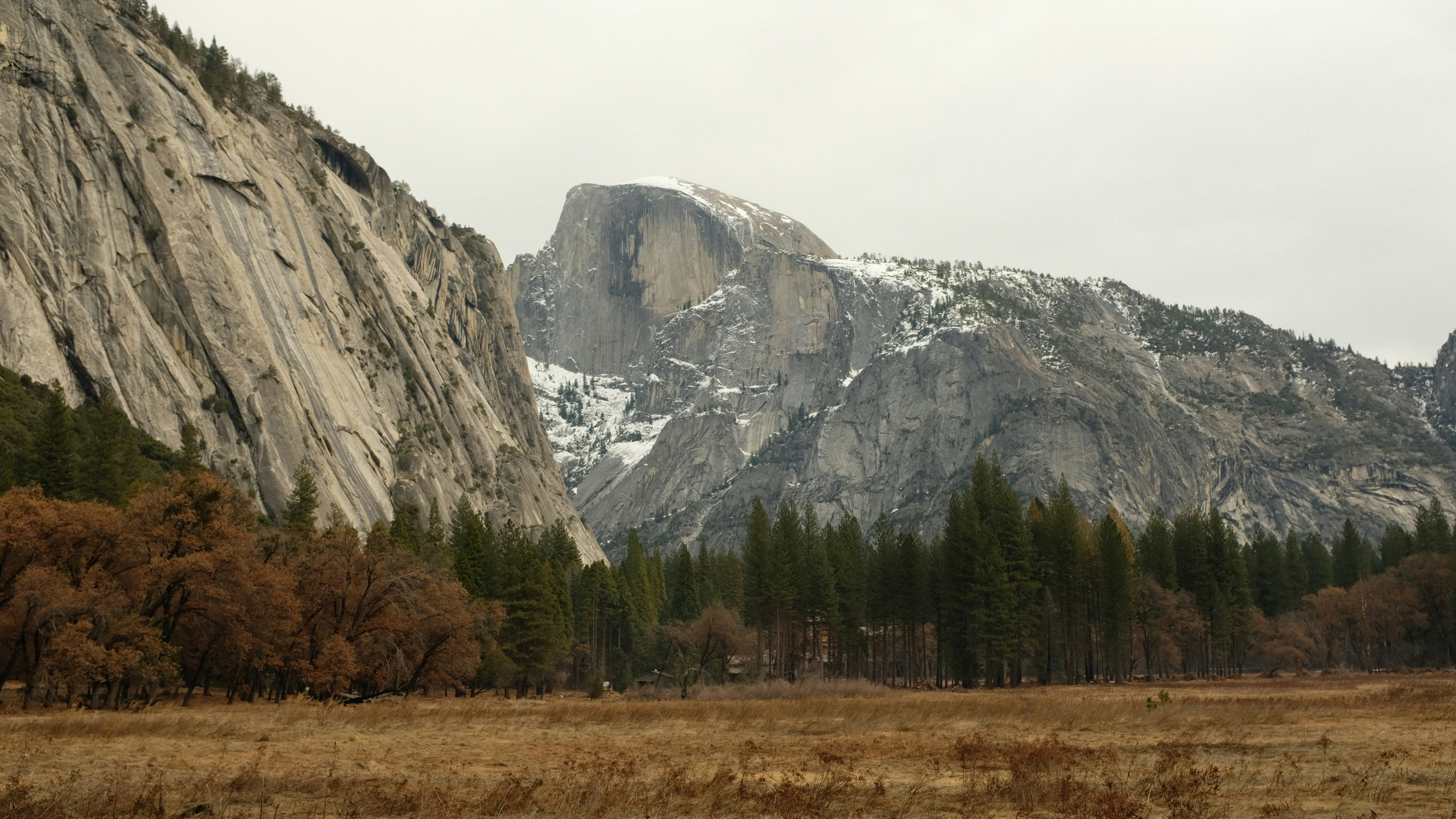 Dome of Snow Looms Over Sierra Meadow