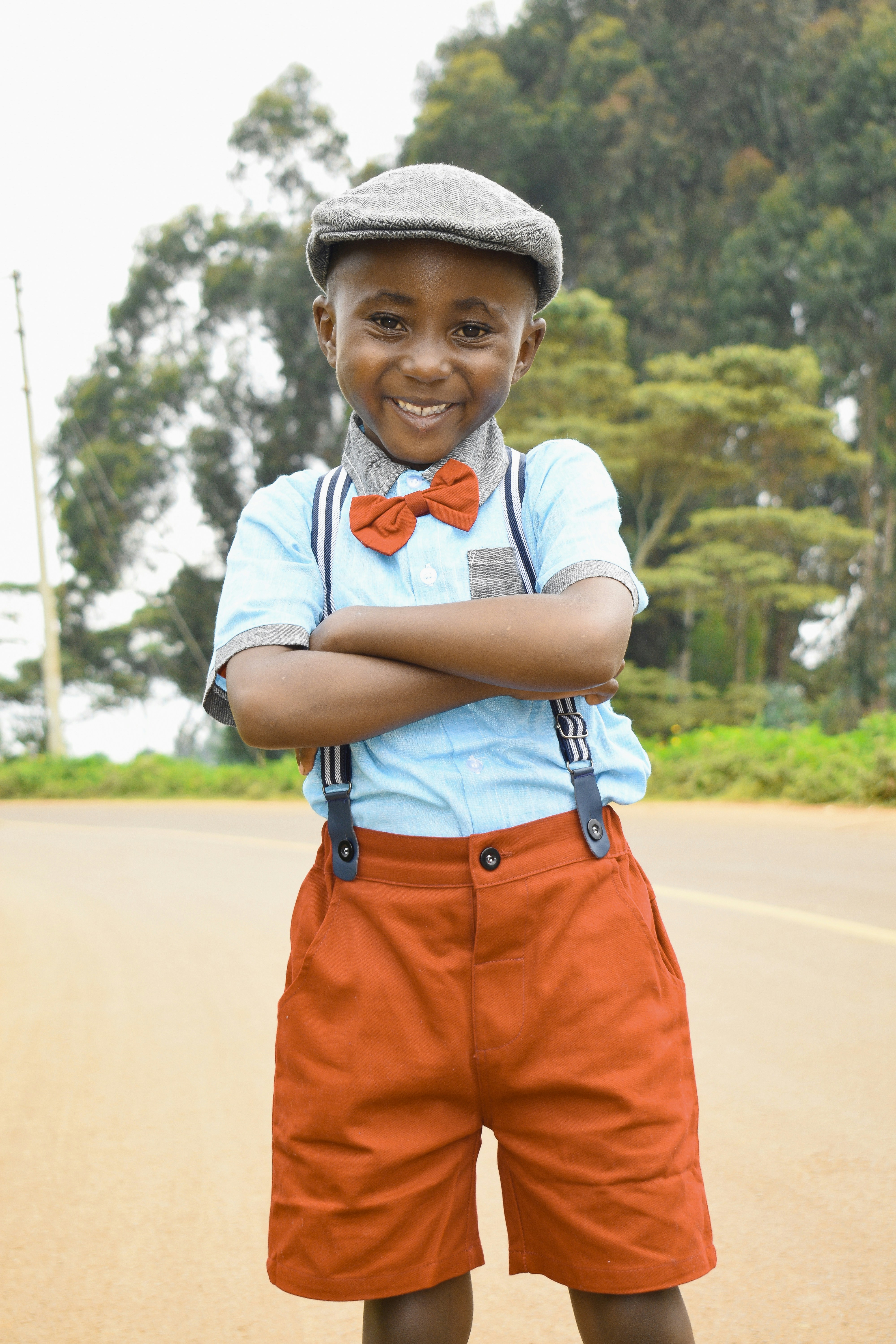 Bright-eyed Charmer in a Dapper Rest Moment