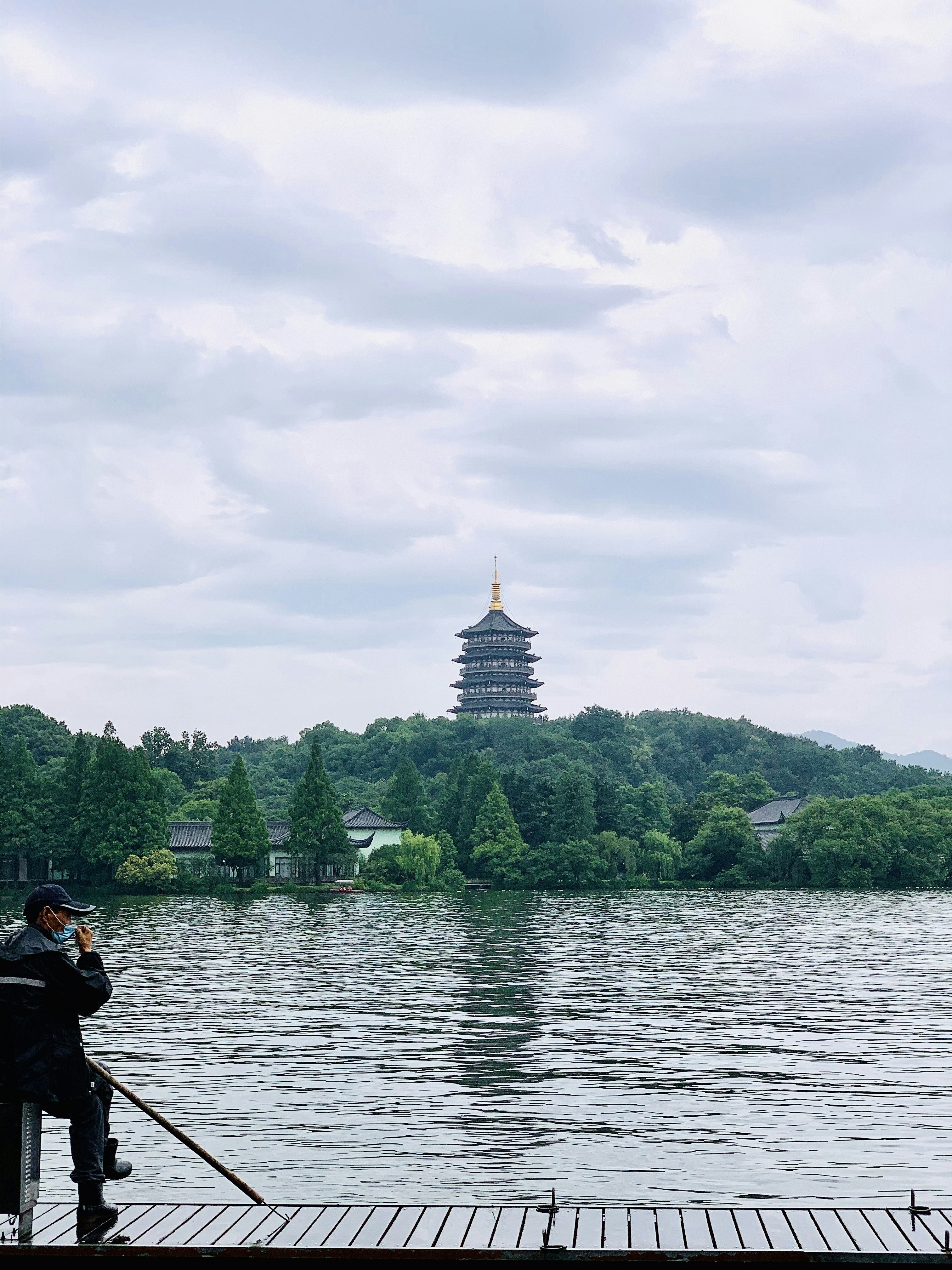 Pagoda Over the Lake: Framed by Trees and Quiet Water
