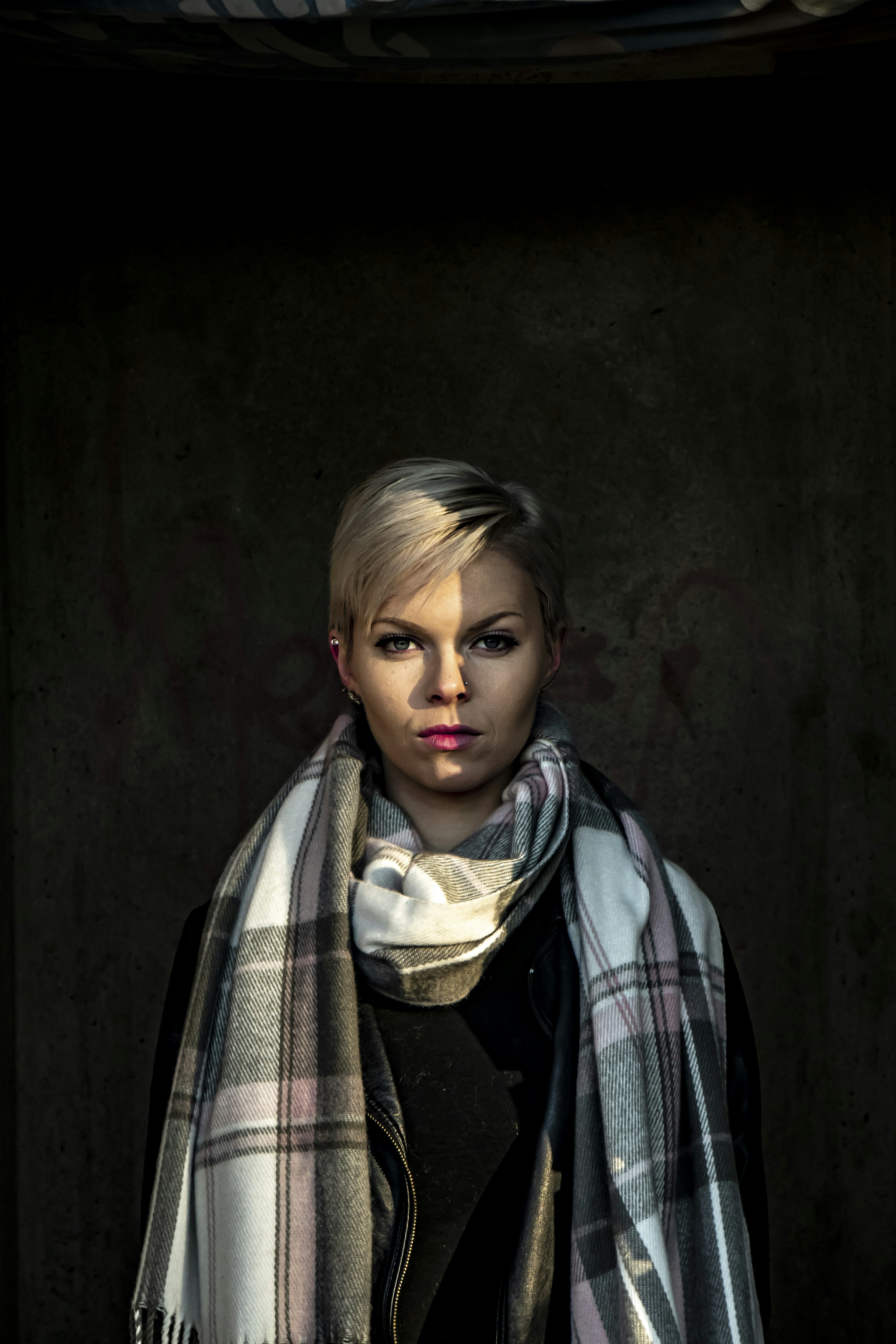 Shadowed Spotlight: A Portrait in Soft Winter Light