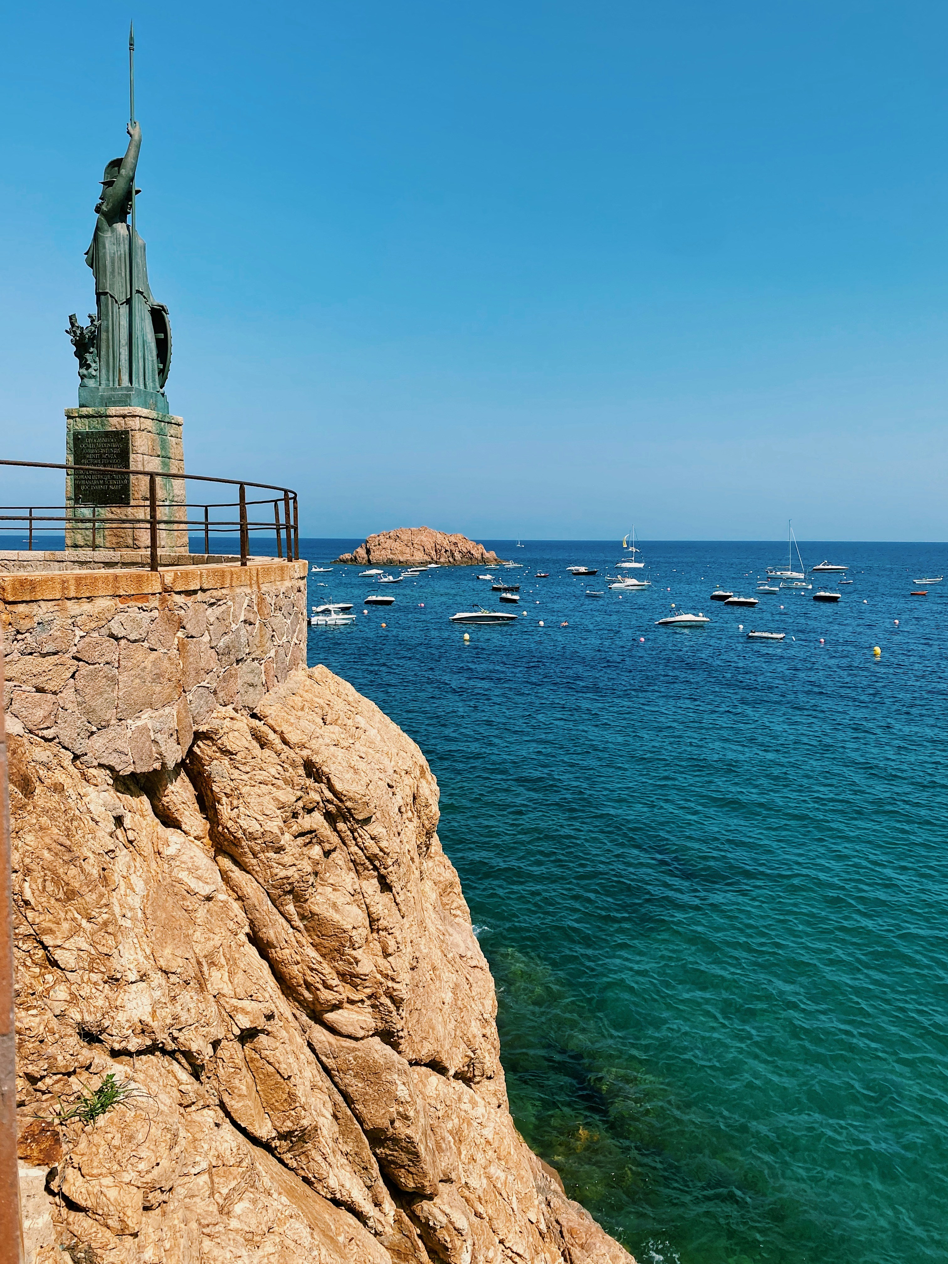 Promontory Statue Overlooking a Mediterranean Sea Breeze