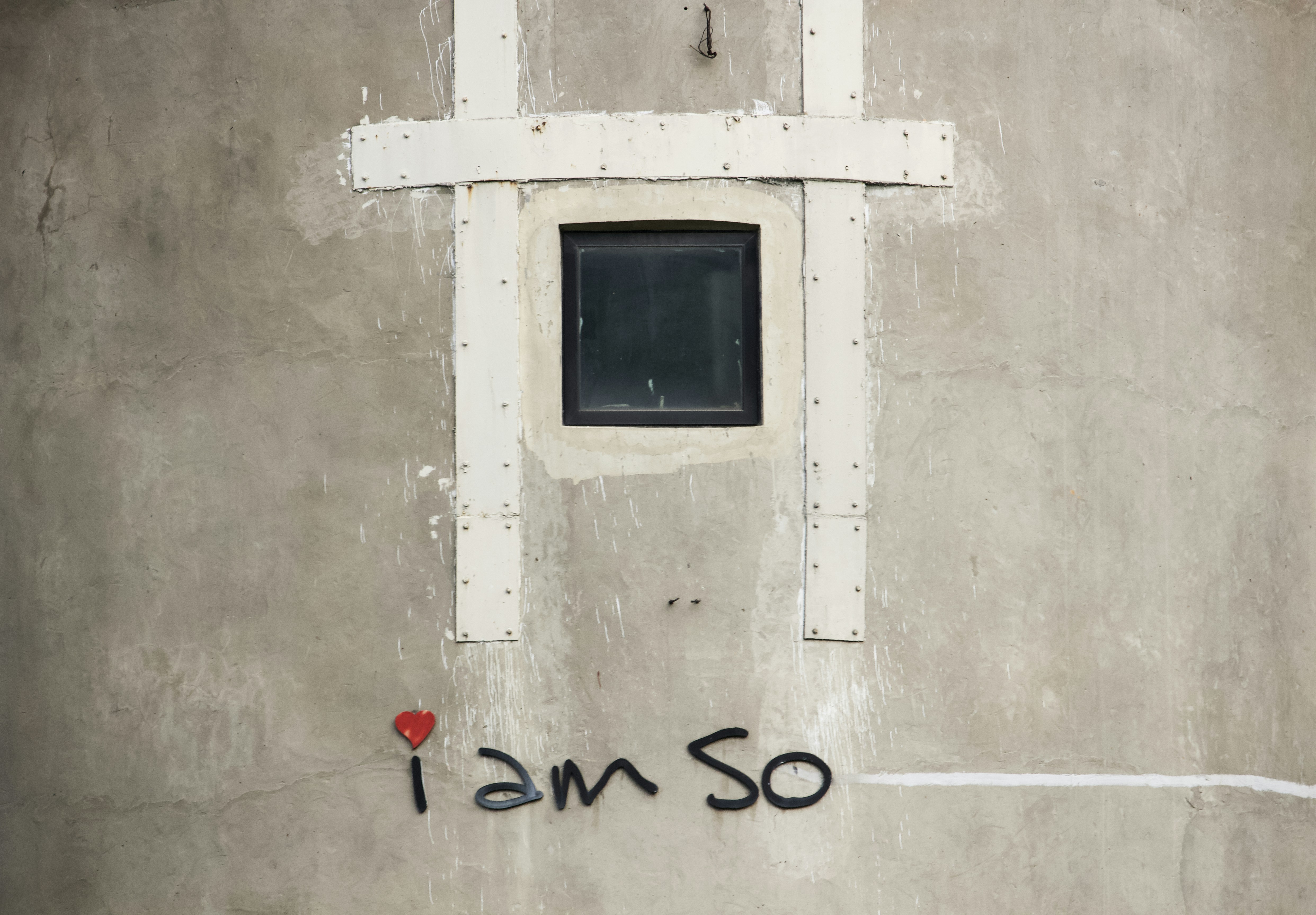 Heart and Window on a Concrete Canvas