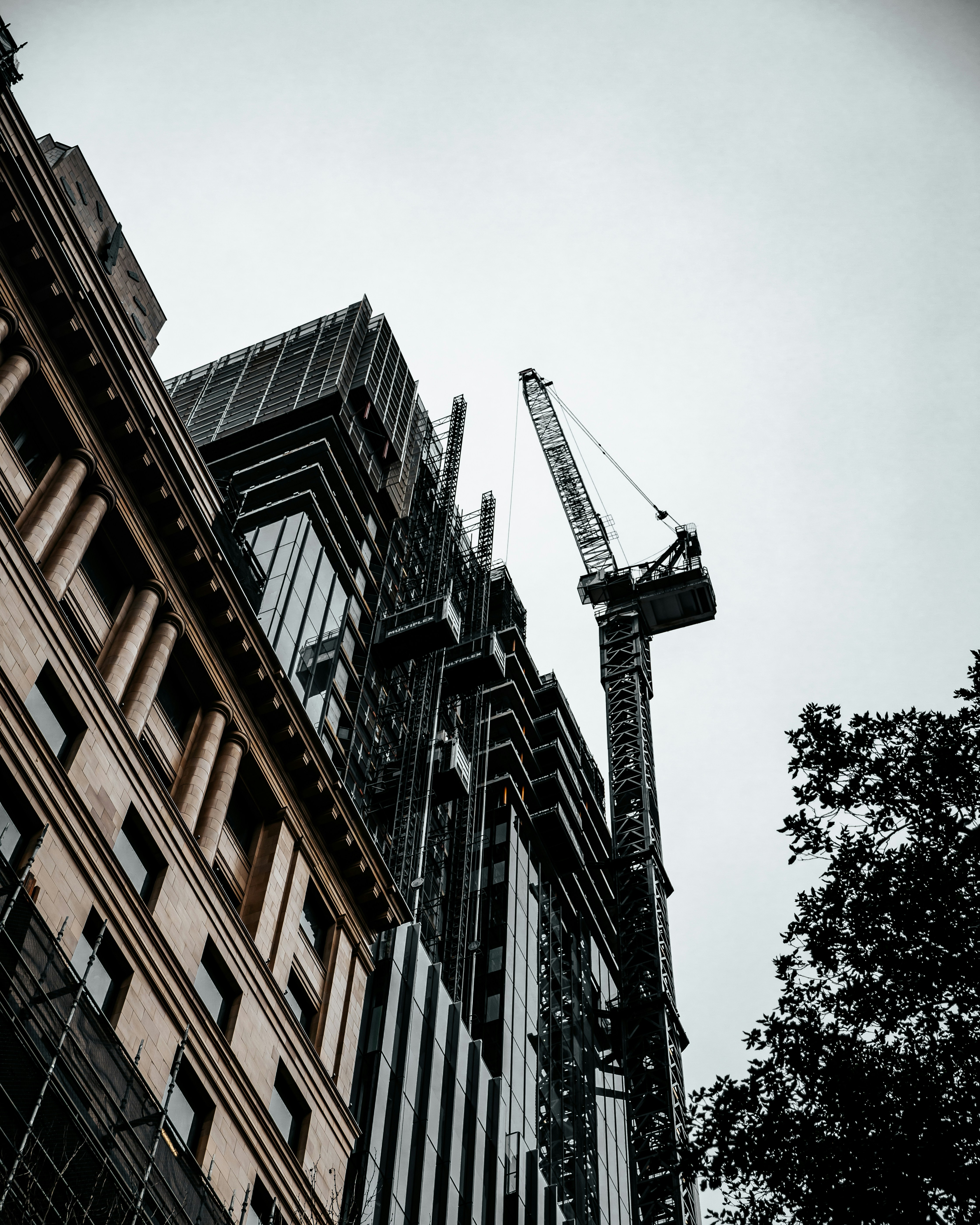 Skyward Build: Crane and Facades Converge on a Steel Skyline
