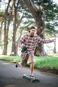 Parkside Momentum: Skating with a Camera Through Sunlit Trees