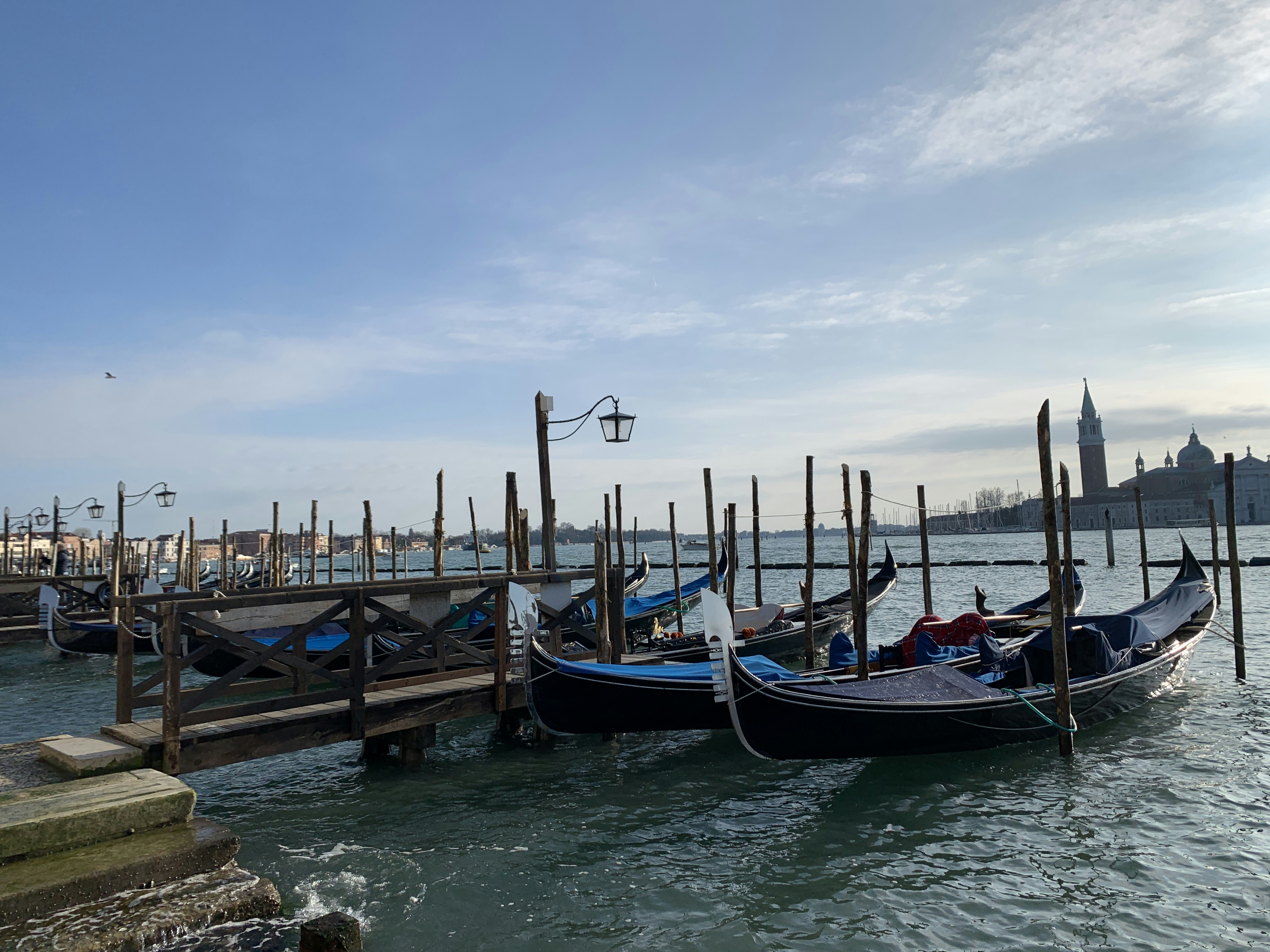 Gondolas at Rest: A Venetian Serenity