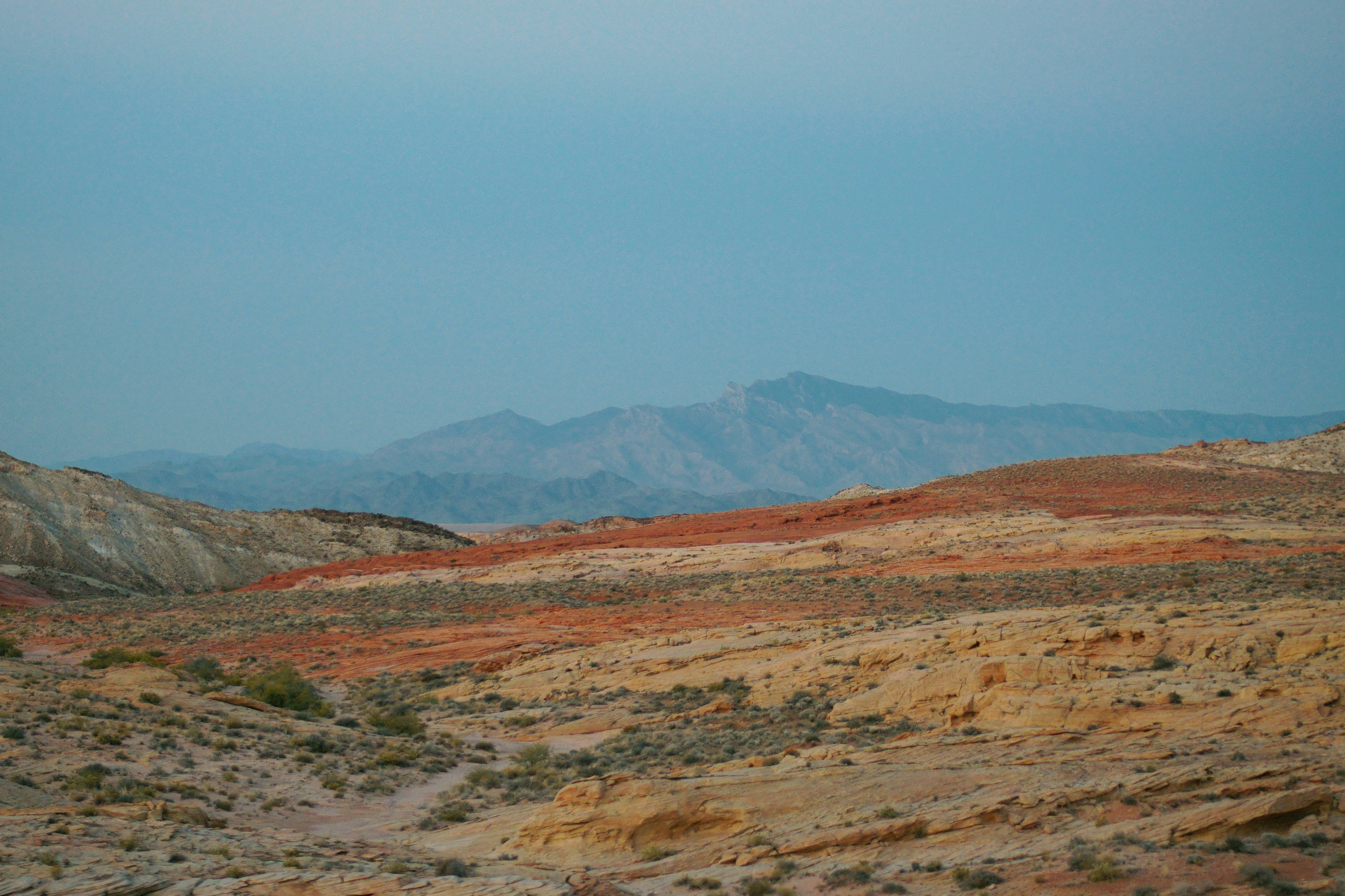 Red Ridge on the Blue Horizon: Desert Strata at Noon