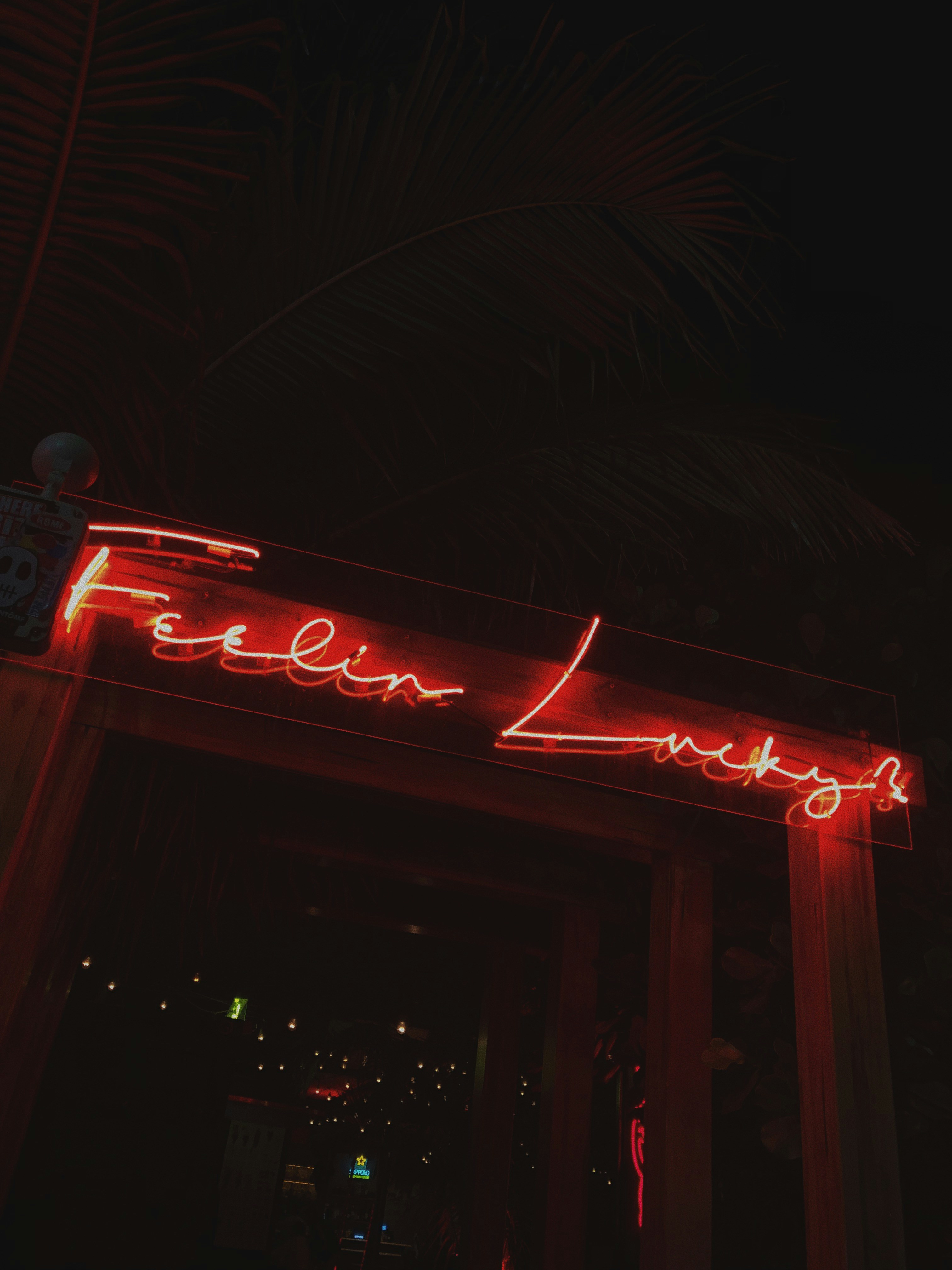 Neon sign outside of a restaurant in Wynwood, FL 