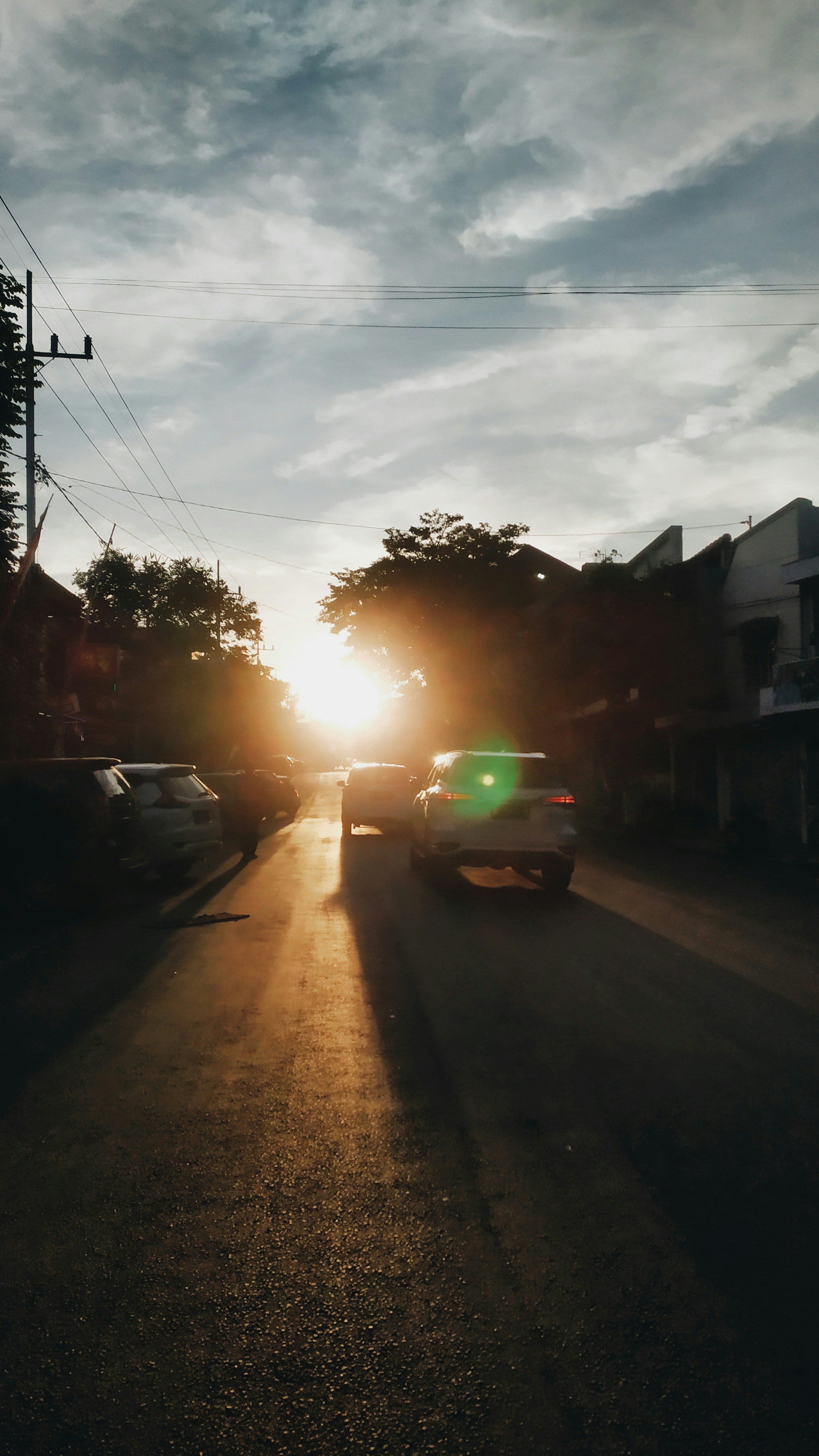 Cars parked on side of the road during sunset photo – Free Brown Image ...