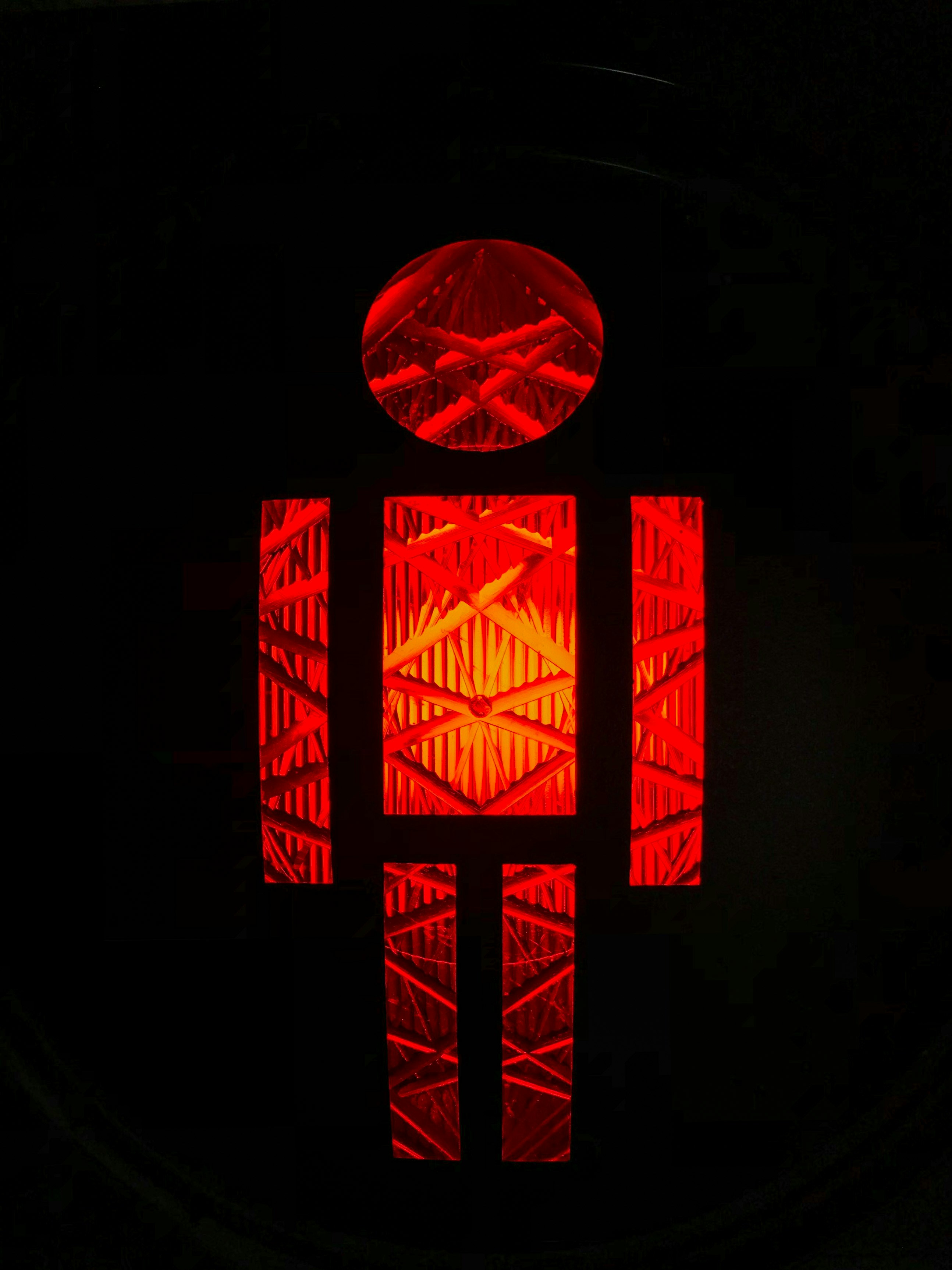 red and white round light