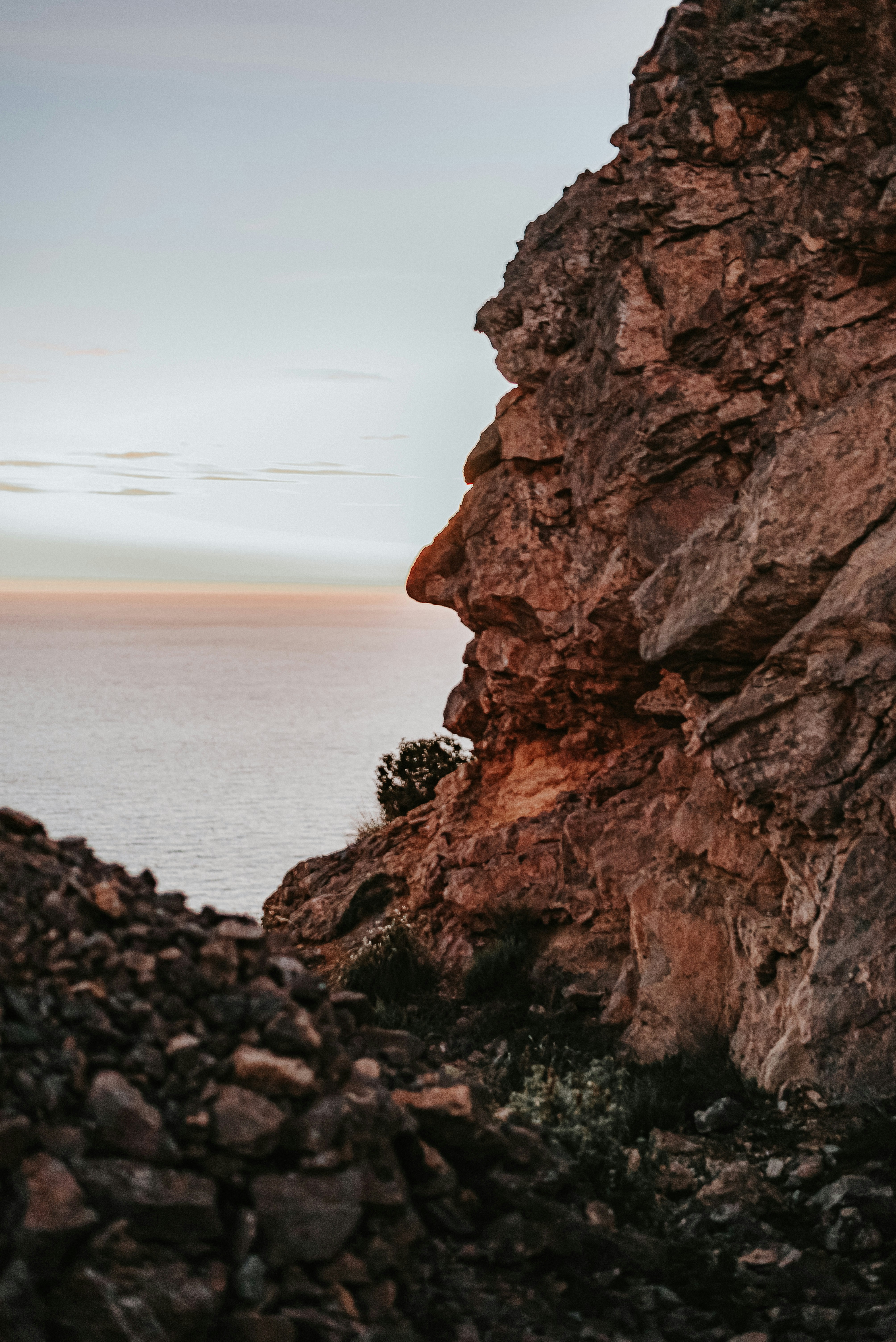 Profile of the Promontory: Sunset Portrait in Stone