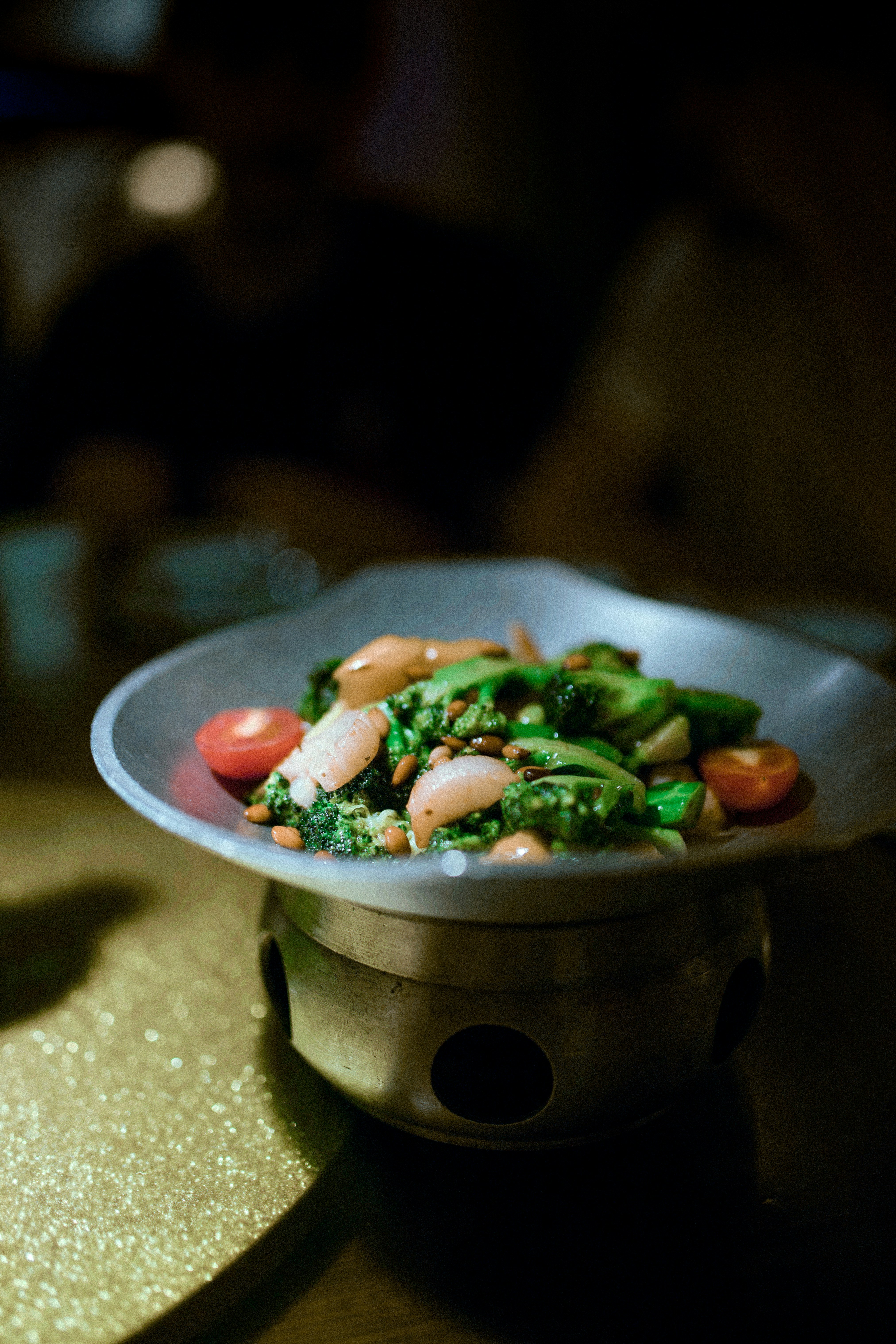 Midnight Sizzle: Colorful Vegetable Medley on a Tiny Burner